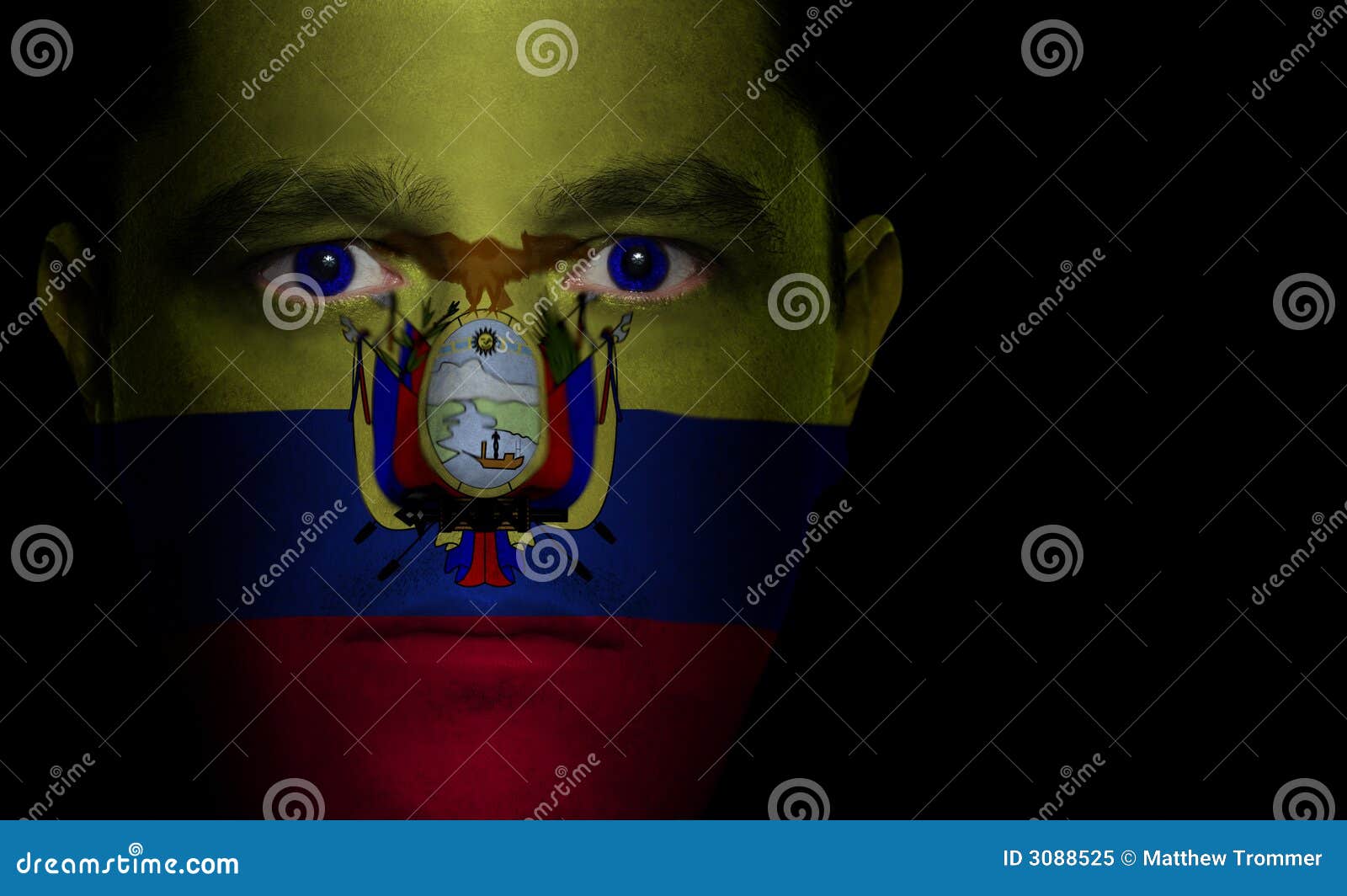 Ecuadorian Flag - Male Face Stock Image - Image of eyes, america: 3088525