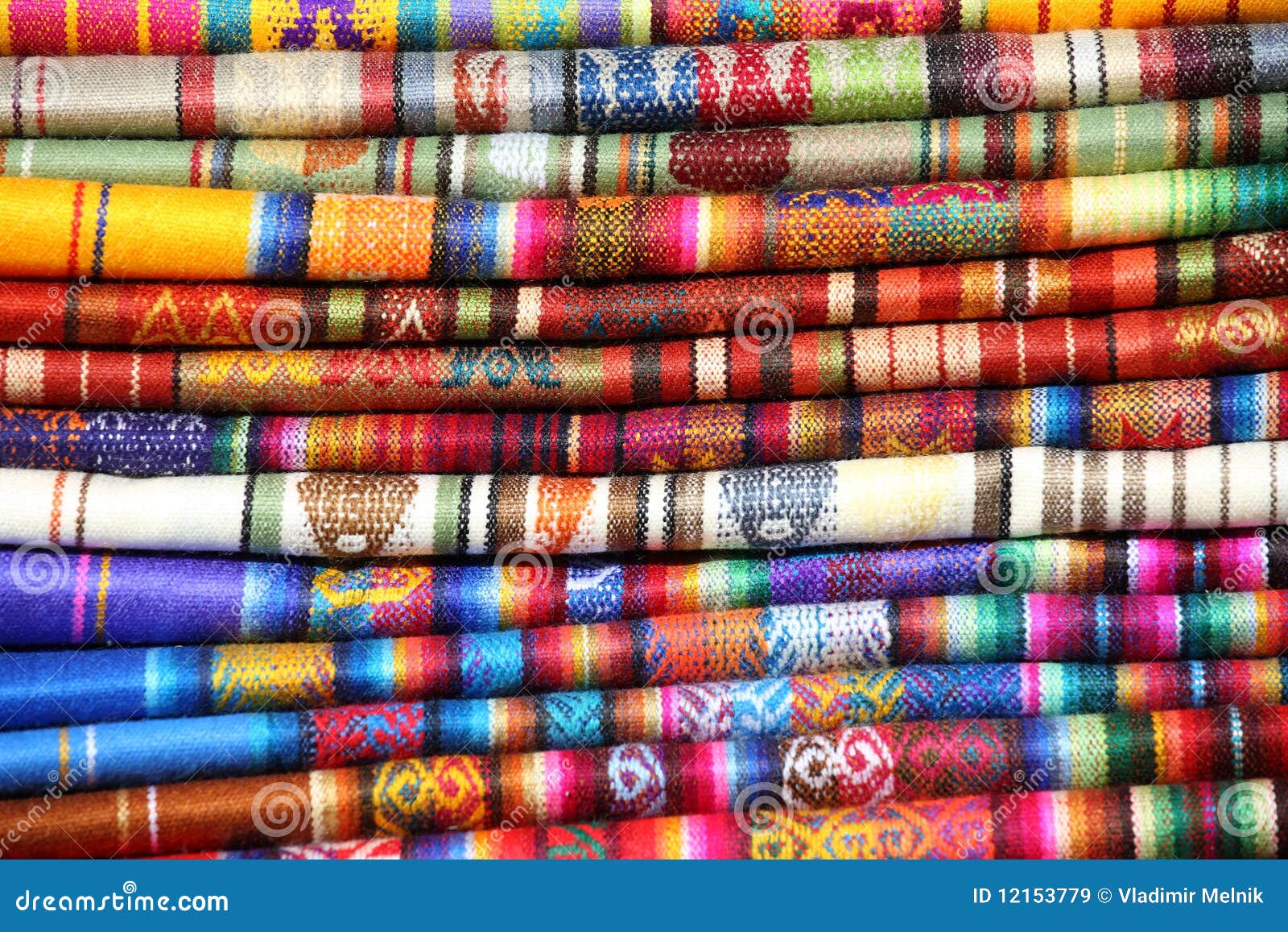 Ecuadorian (Peruvian) Traditional Fabrics Stock Image - Image of ...