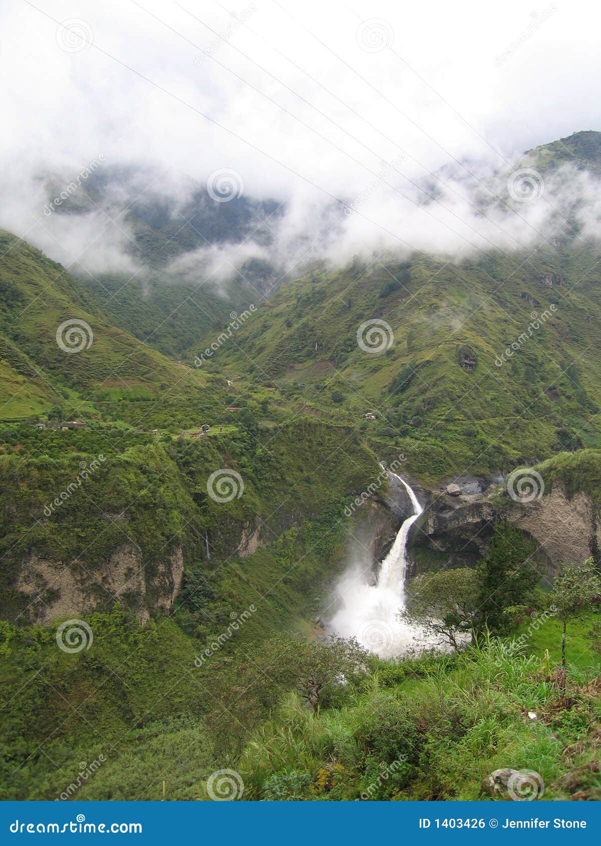 Ecuadorian Waterfall stock photo. Image of fall, picturesque - 1403426