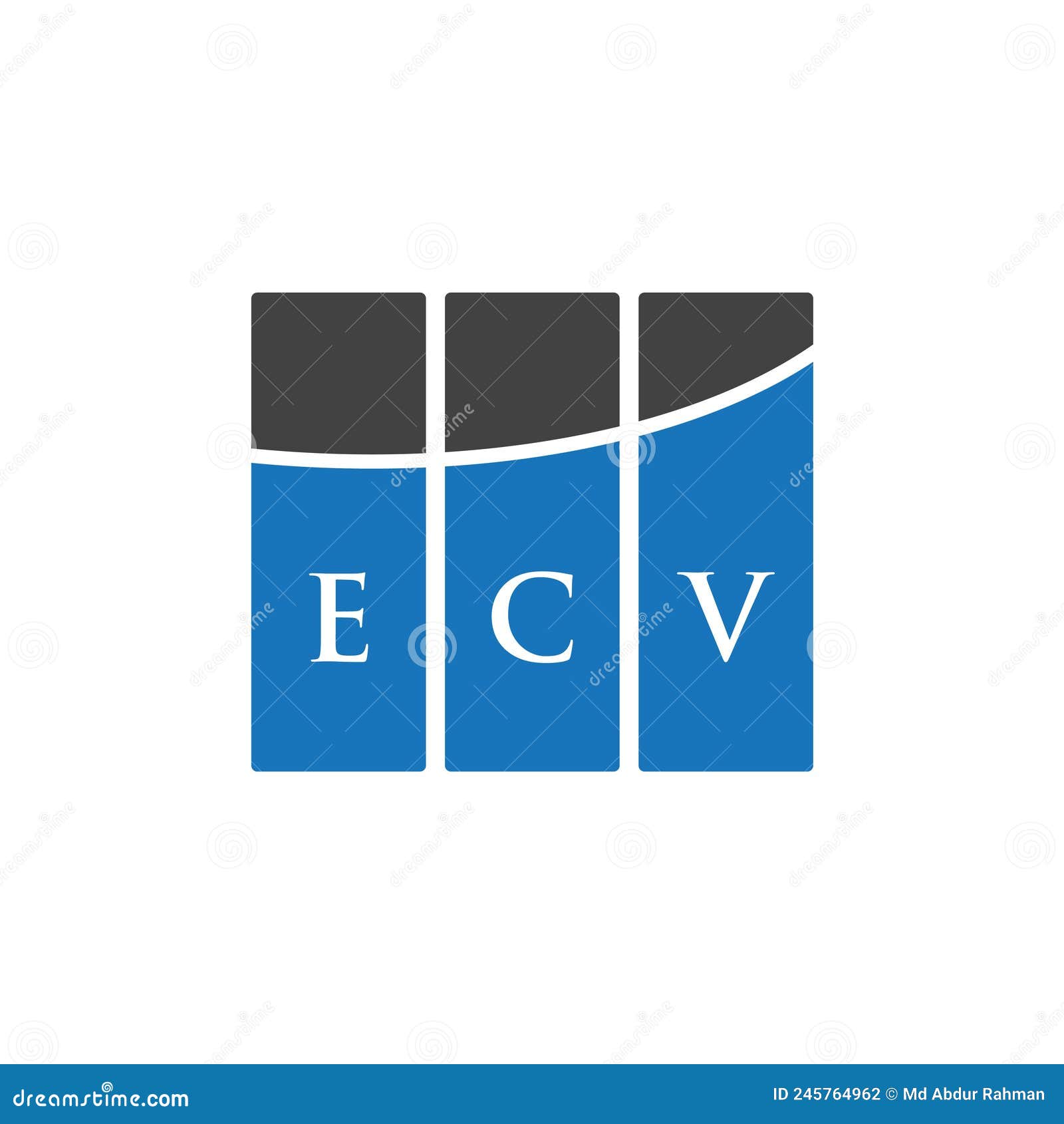 ECV Letter Logo Design on WHITE Background. ECV Creative Initials ...