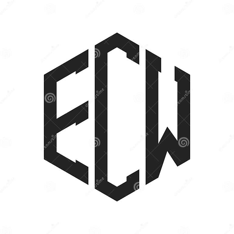 ECW Logo Design. Initial Letter ECW Monogram Logo Using Hexagon Shape ...