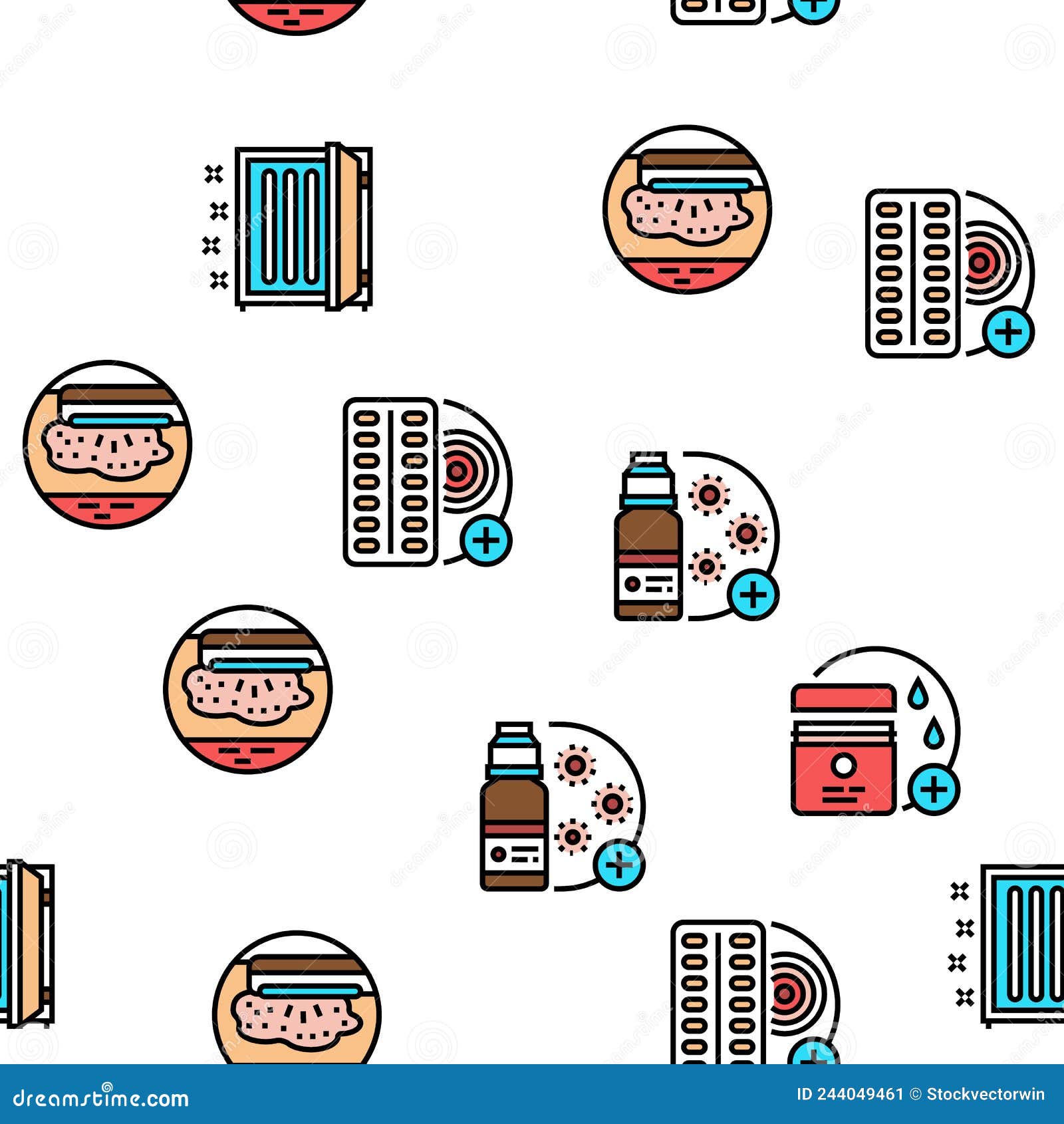 Eczema Disease Treat Onboarding Icons Set Vector