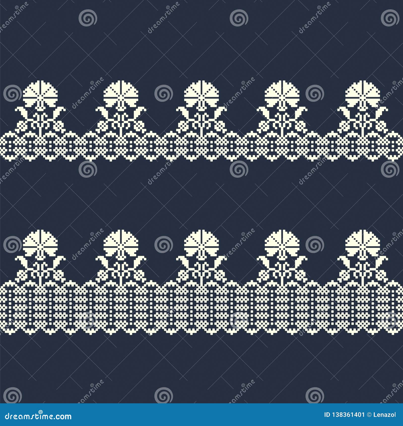 Seamless Vector Ornamented Border. Seamless Template in Swatch Panel ...