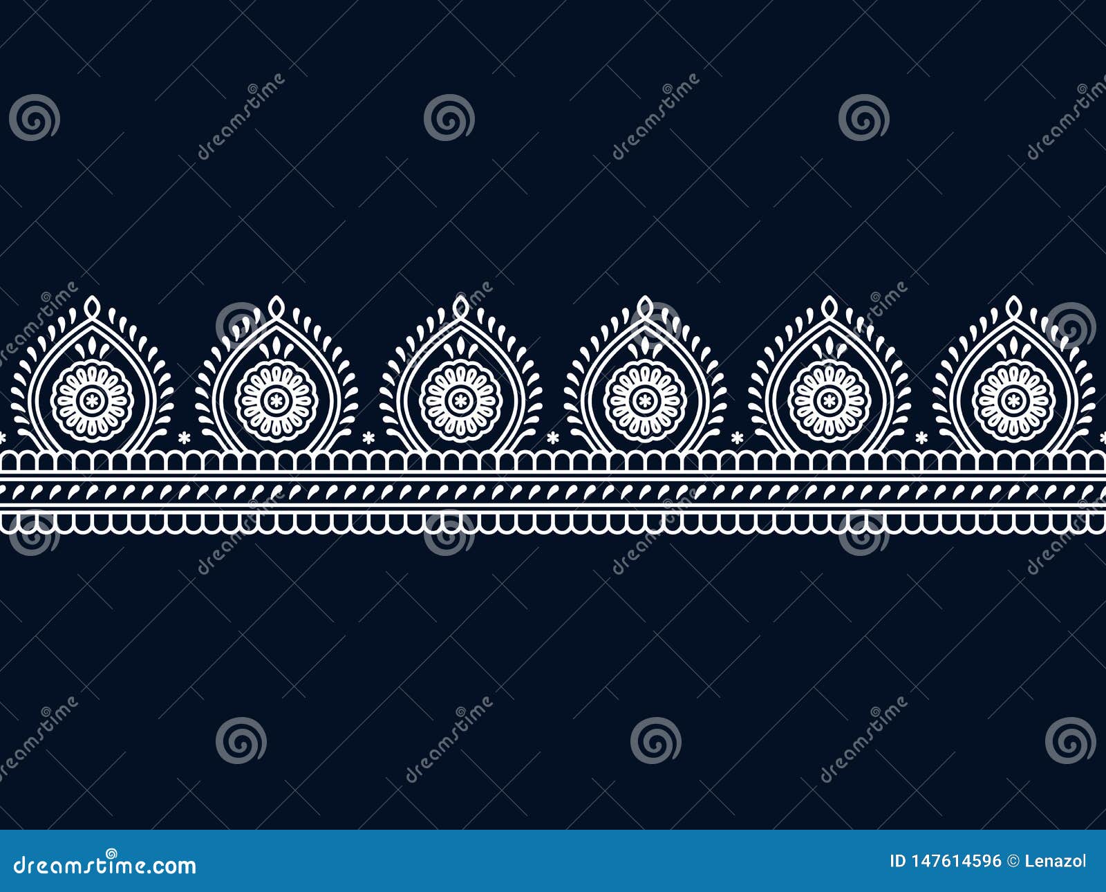 Seamless Vector Indian Traditional Border. Seamless Template in Swatch ...