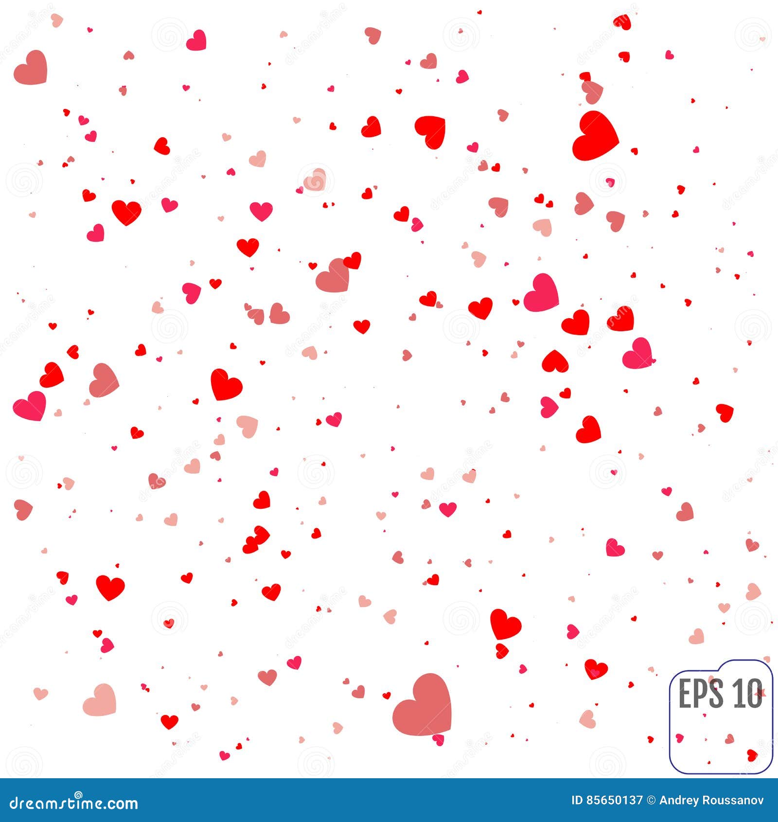 Ed Background with Heart Confetti Stock Vector - Illustration of bright ...