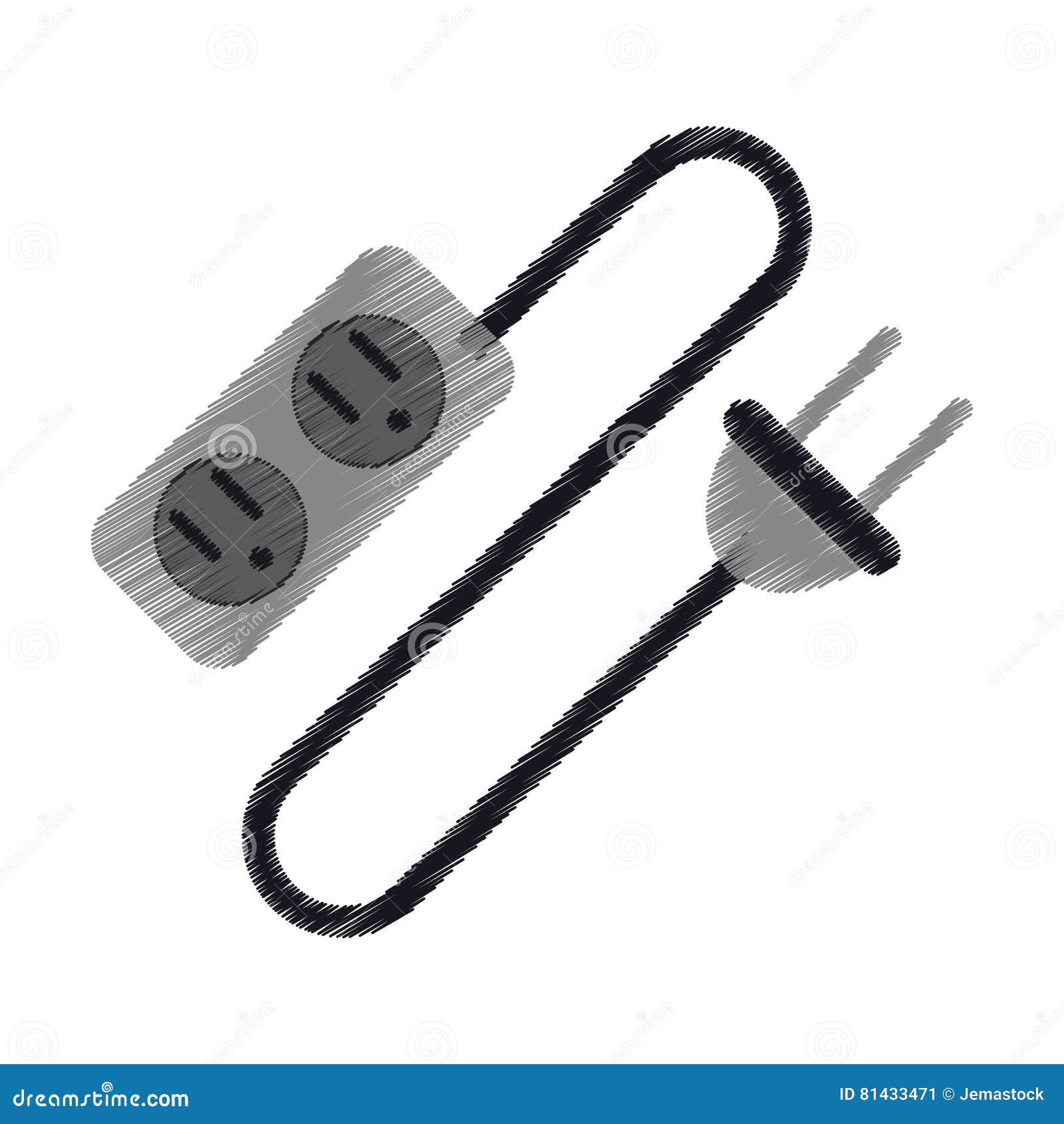 Ed Electric Extension Cord Cable and Plug Stock Vector - Illustration ...
