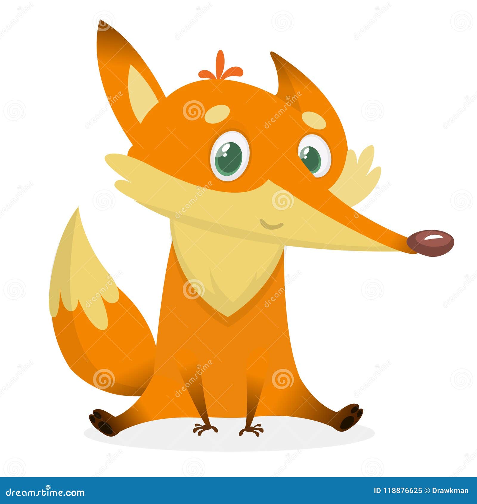 Ed Fox Vector Illustration Of Red Smiling Fox Icon Stock Vector Illustration Of Fluffy