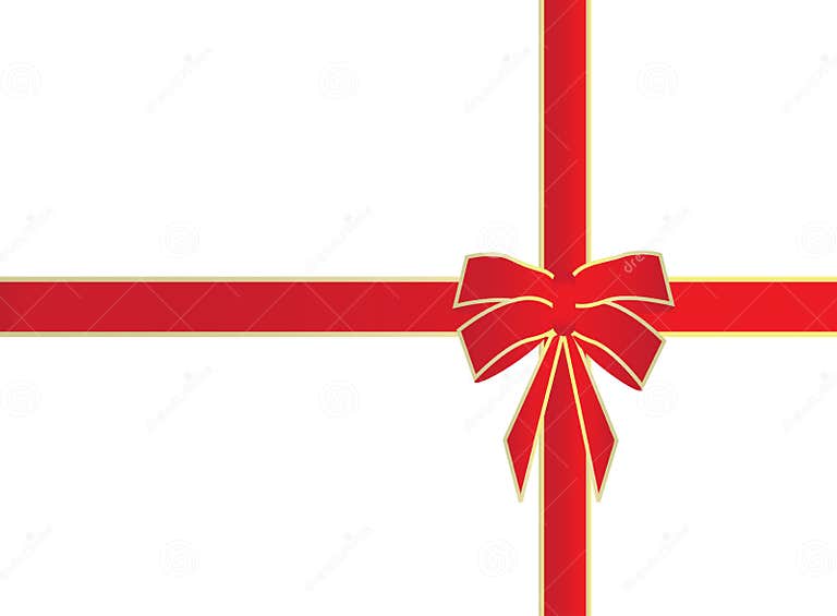 Ed and gold bow stock vector. Illustration of gift, knot - 11012807