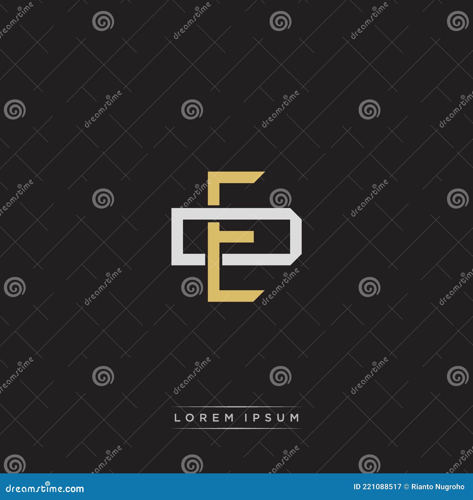 ED Initial Letter Overlapping Interlock Logo Monogram Line Art Style ...