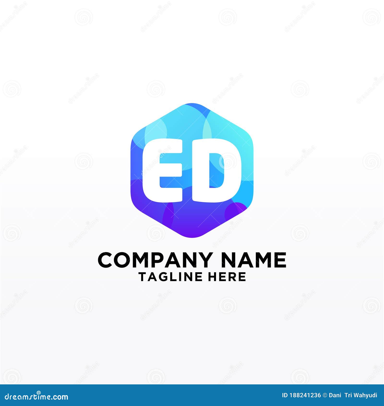 ED Initial Logo with Colorful Circle Template Vector Stock Vector ...