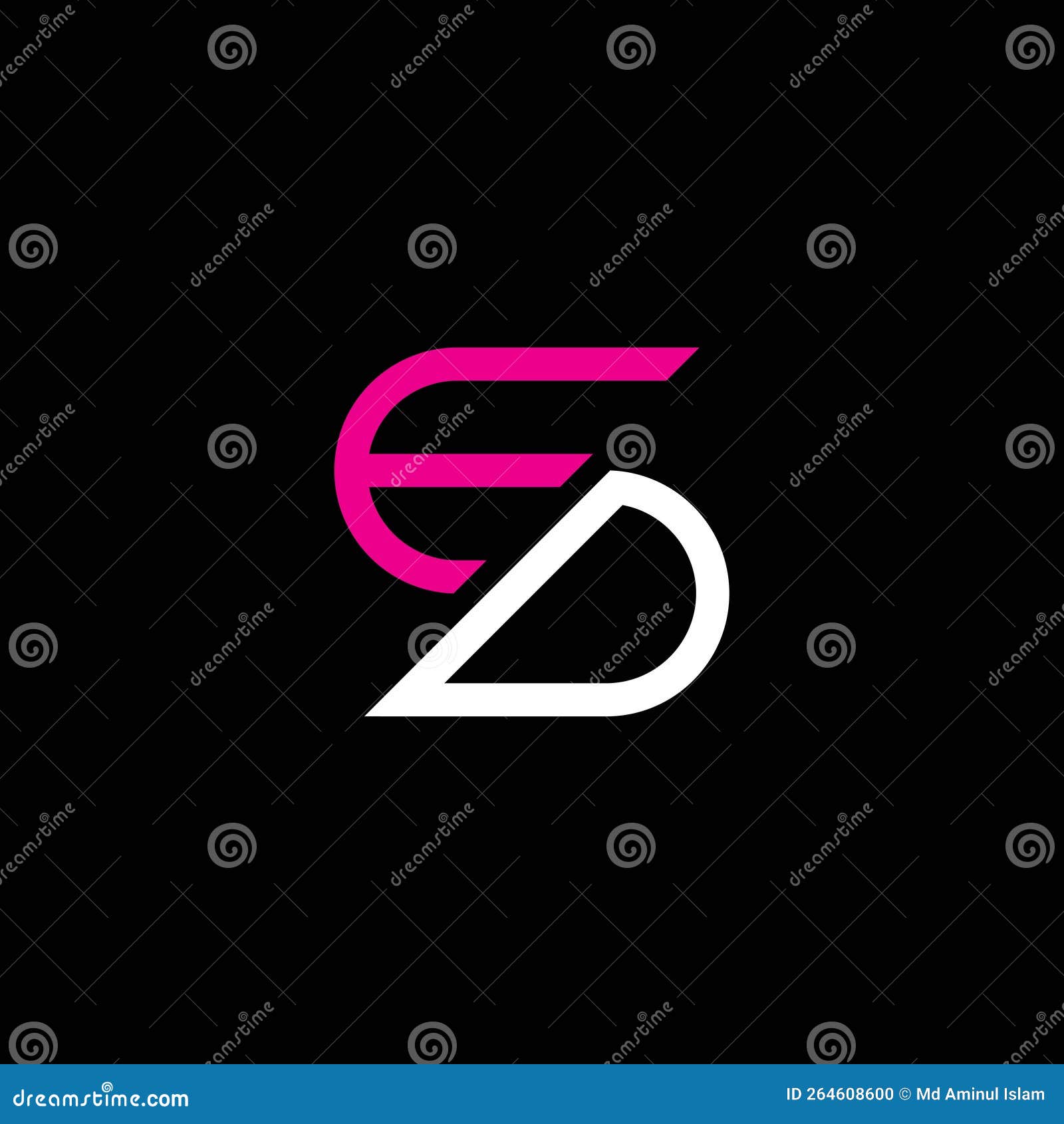 ED Letter Logo Creative Design with Vector Graphic, Stock Vector ...