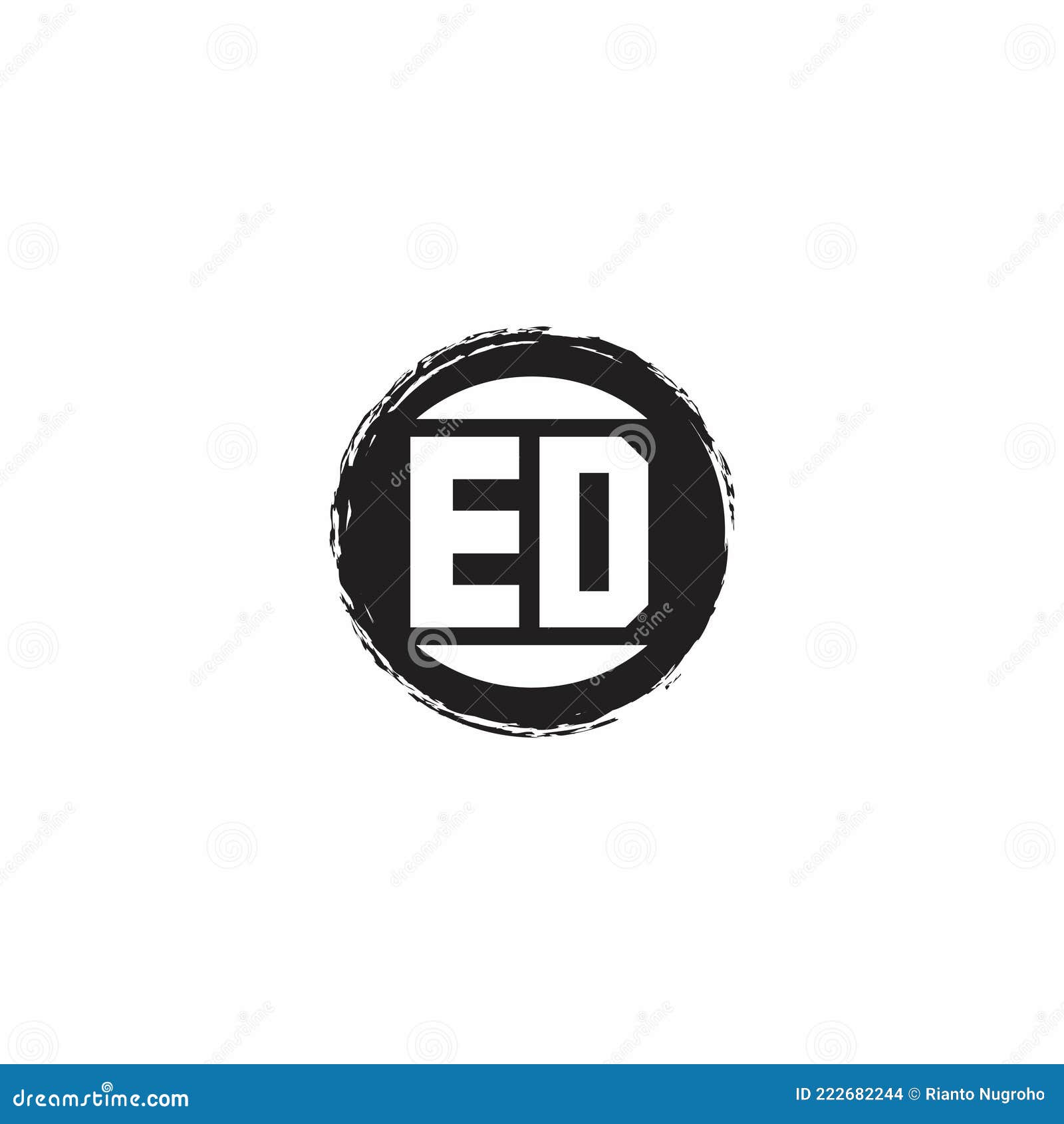 ED Logo Initial Letter Monogram with Abstrac Circle Shape Design ...