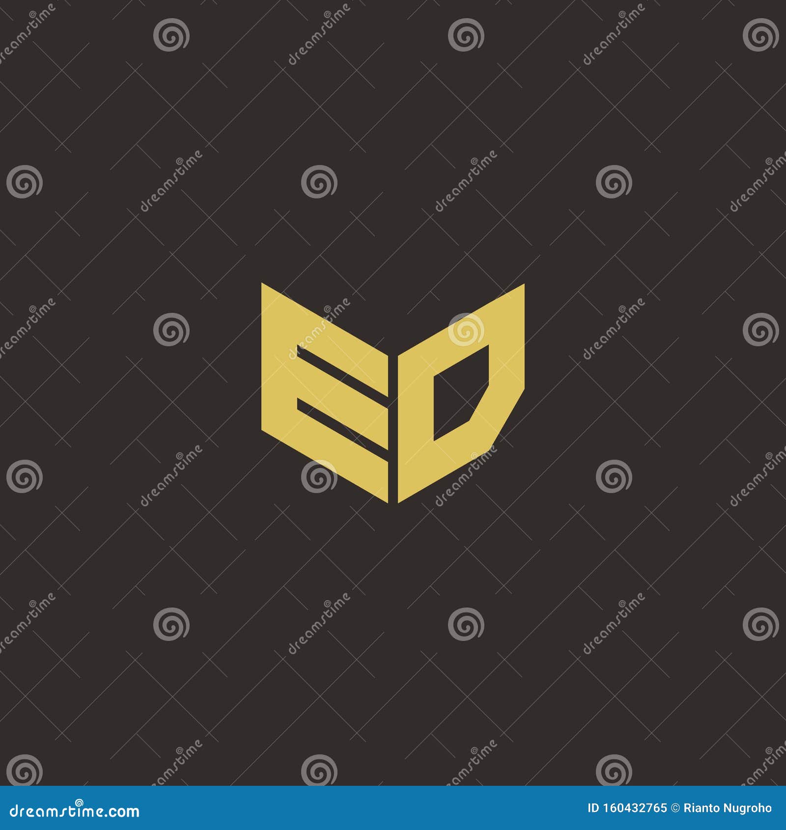ED Logo Letter Initial Logo Designs Template with Gold and Black ...