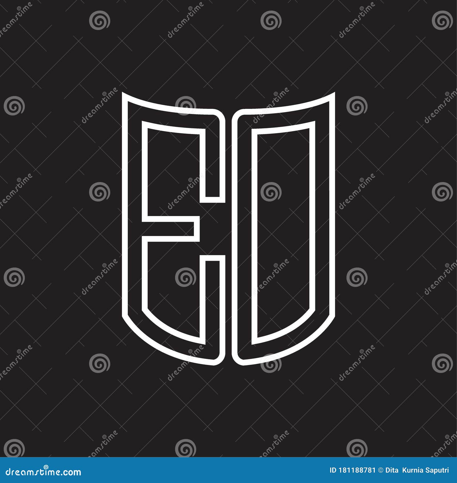 ED Logo Monogram with Ribbon Style Outline Design Template Stock Vector ...