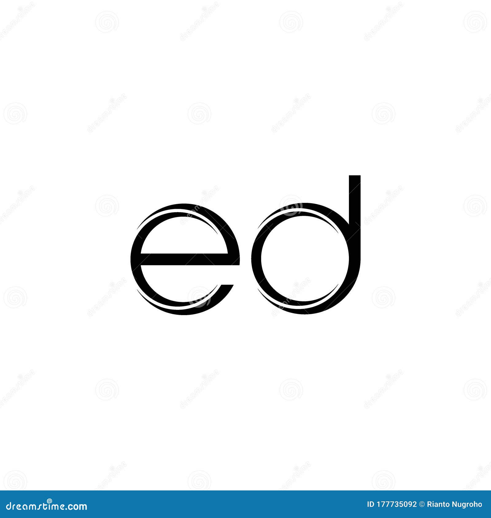 ED Logo Monogram with Slice Rounded Modern Design Template Stock Vector ...