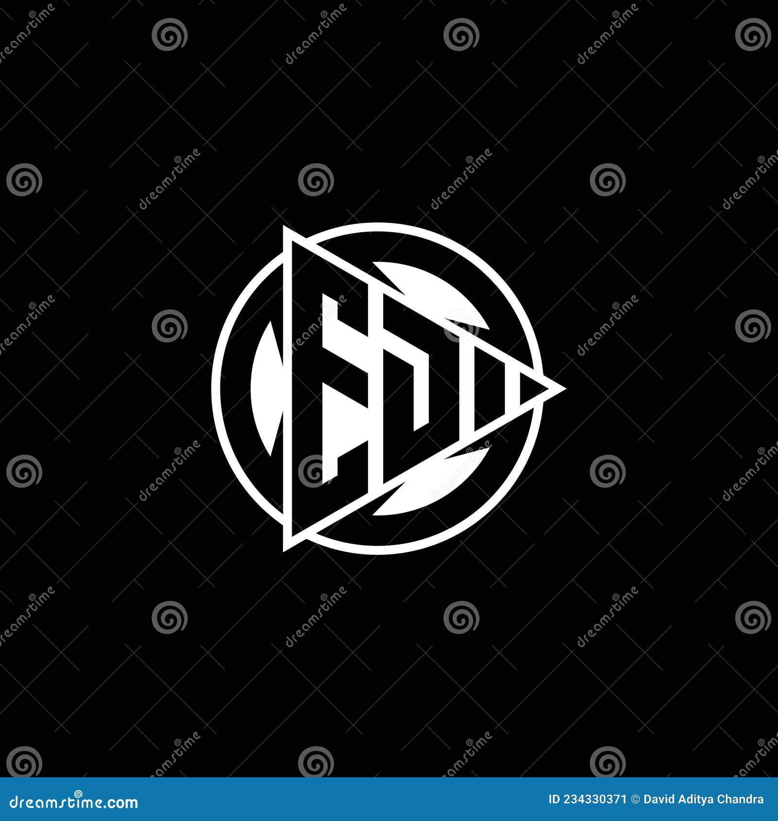 ED Logo Monogram Triangle Play Shape Circle Rounded Stock Vector ...