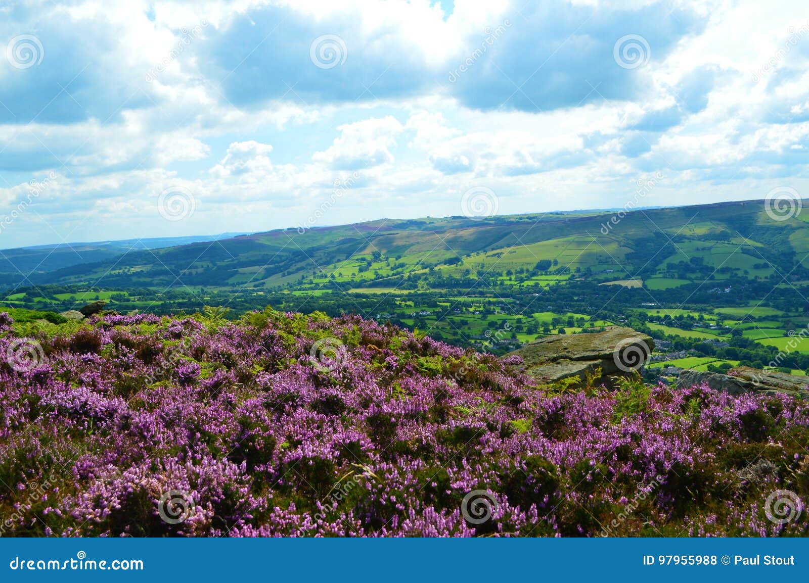 The Edale Valley. stock photo. Image of fields, scenic - 97955988
