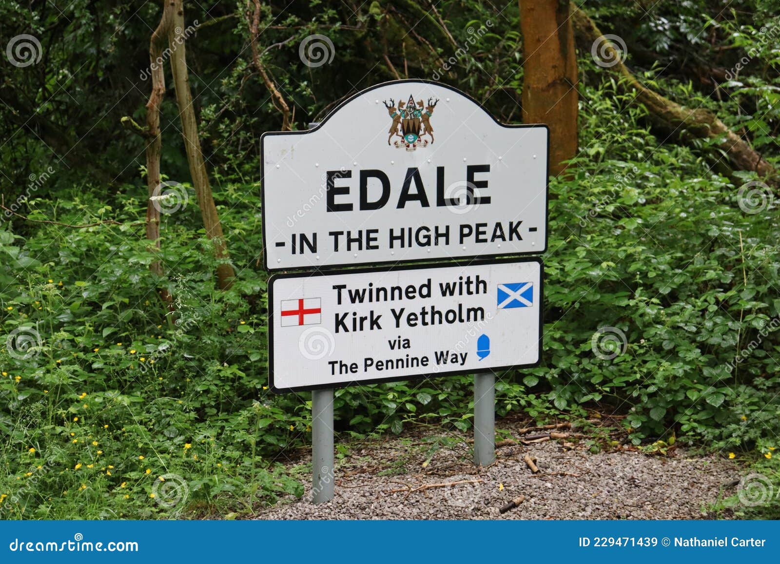 Edale Welcome Sign, Peak District Derbyshire UK Stock Image - Image of ...