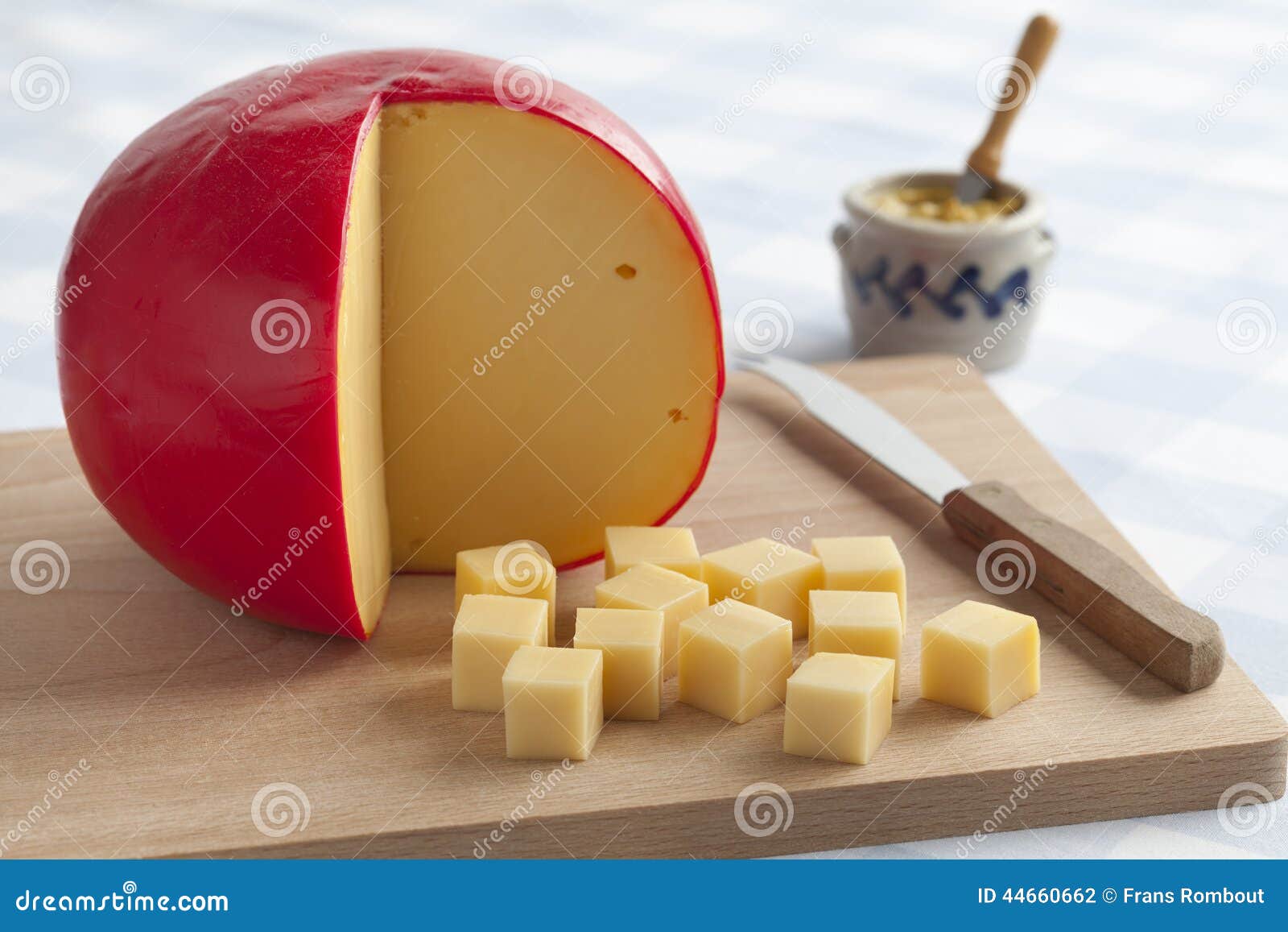 Edam cheese and cubes stock photo. Image of dairy, traditional - 44660662