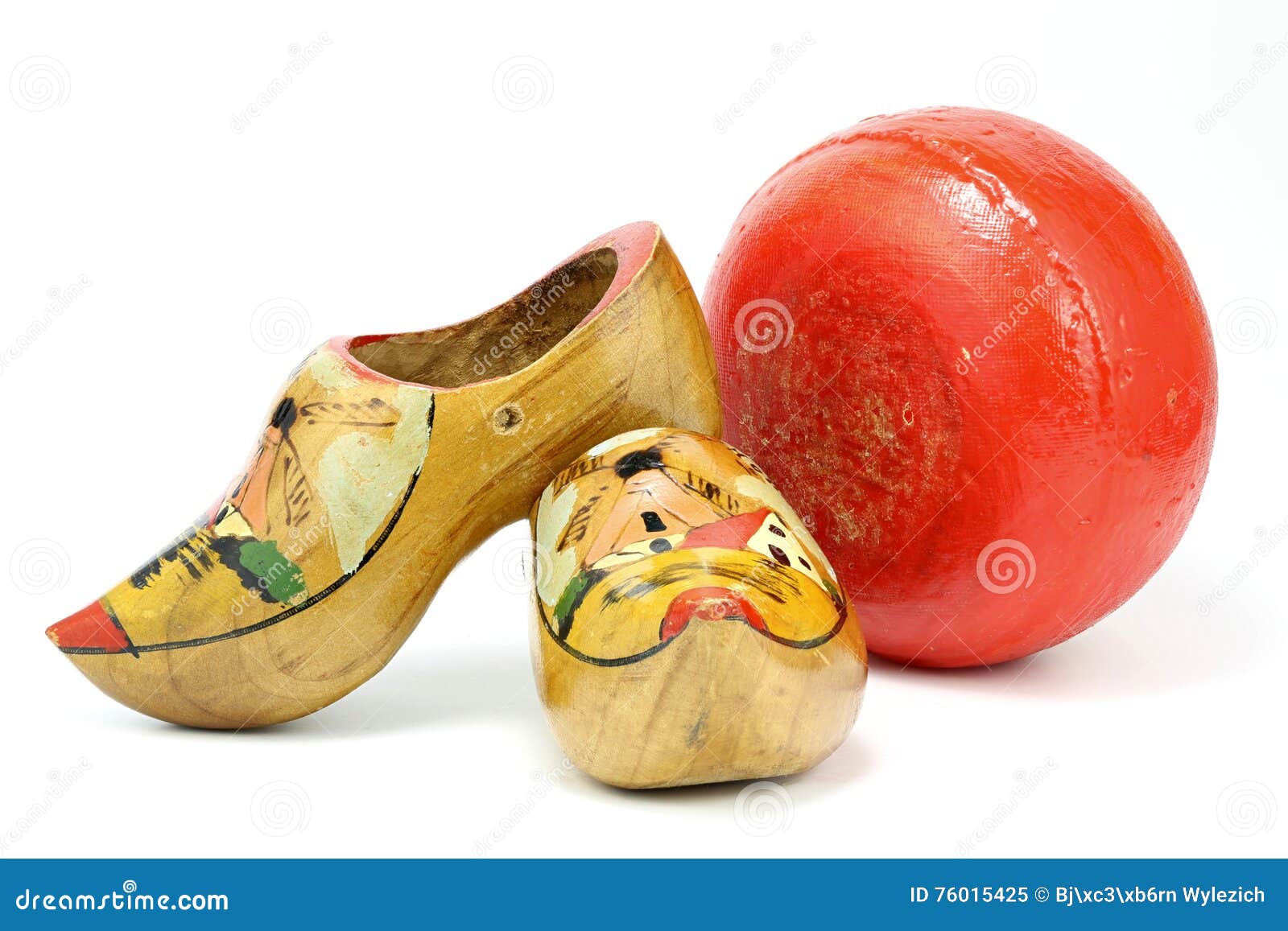 Edam Cheese Wheel with Nostalgic Dutch Souvenir Clogs Stock Image ...