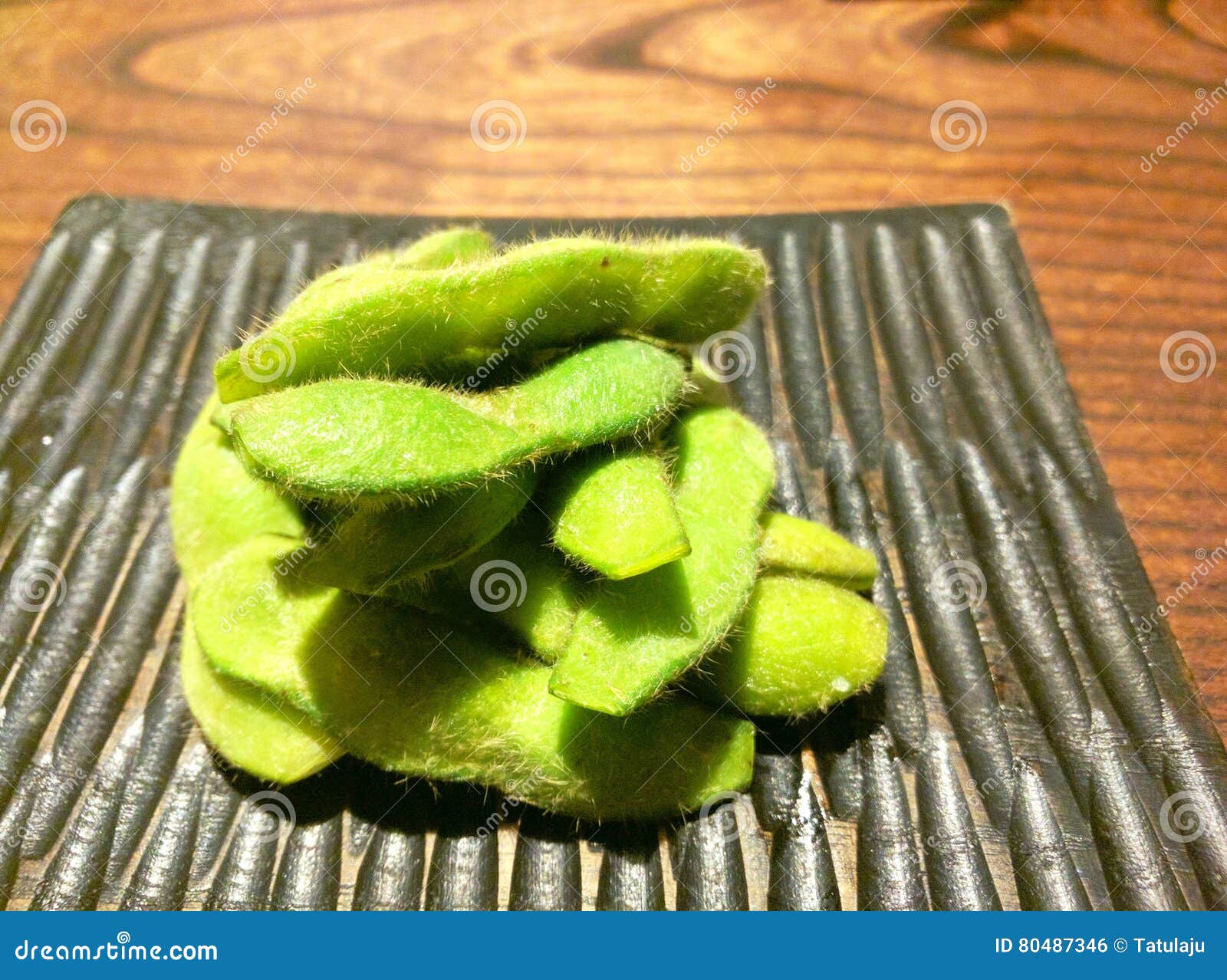 Edamame Closeup, Soybeans on a Plate Stock Photo - Image of boiled ...
