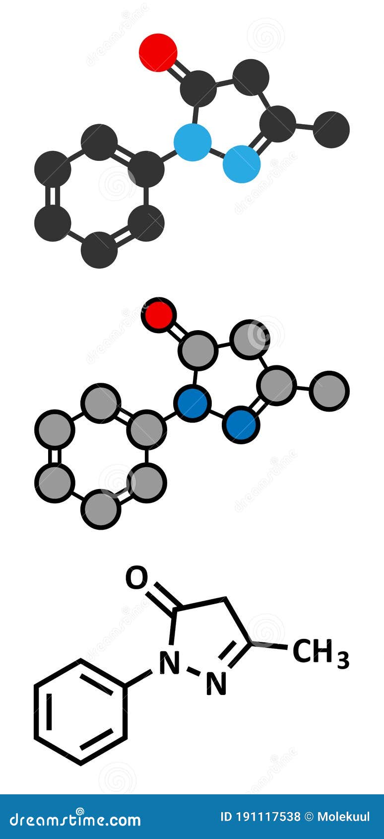 Edaravone Molecule, Molecular Structures, Cns Agents, 3d Model ...