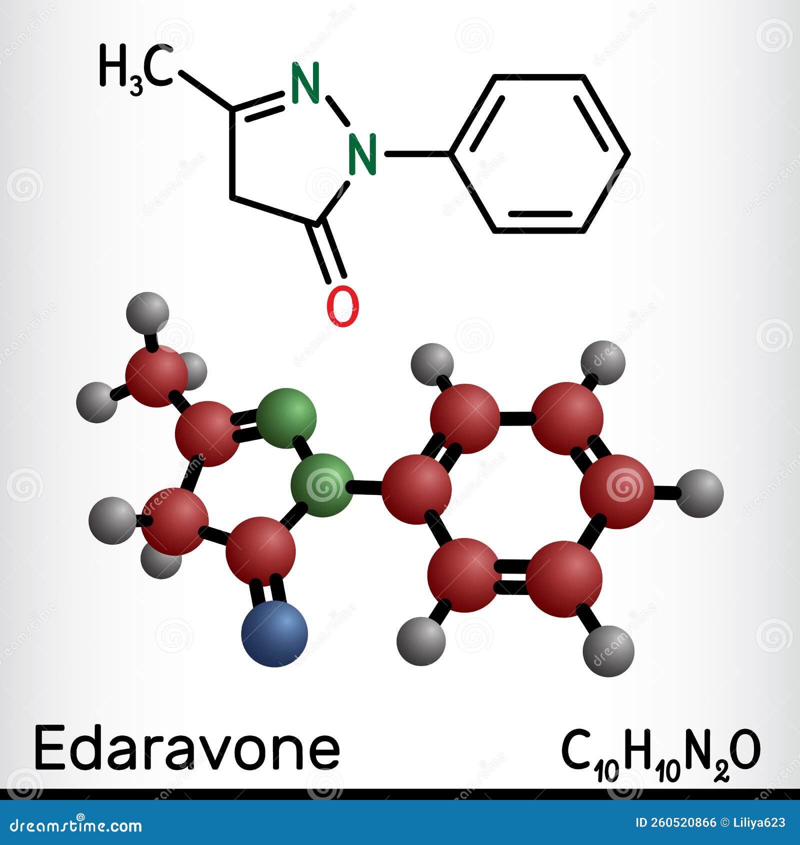 Edaravone Molecule, Molecular Structures, Cns Agents, 3d Model ...