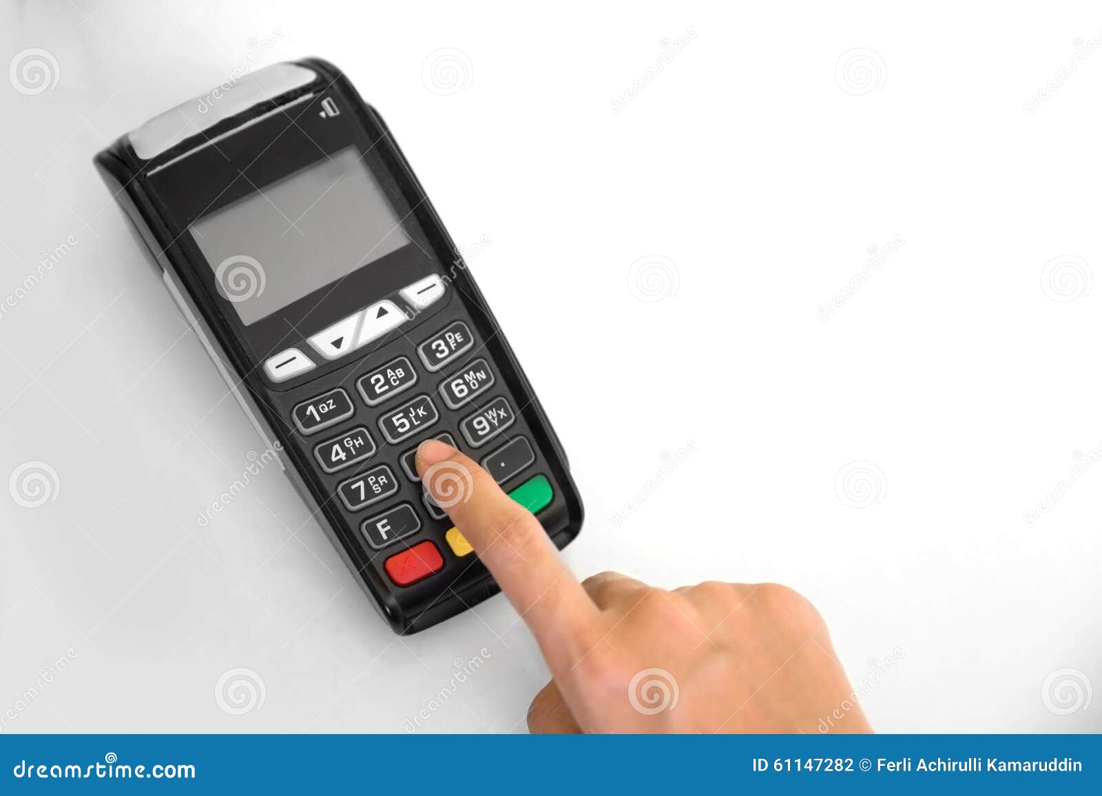 EDC ( Electronic Data Capture) Machine Hand Pressing Password on Stock ...