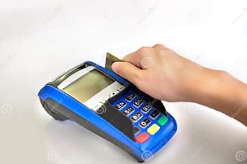 EDC ( Electronic Data Capture) Machine on White Background, Hand Stock ...