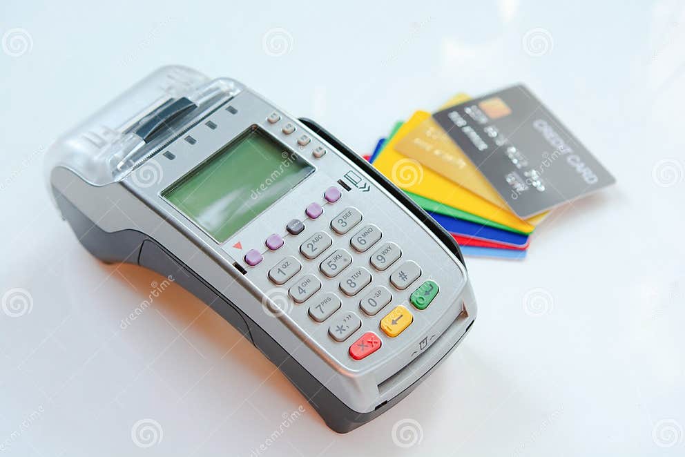 EDC Machine or Credit Card Terminal on White Table Stock Photo - Image ...