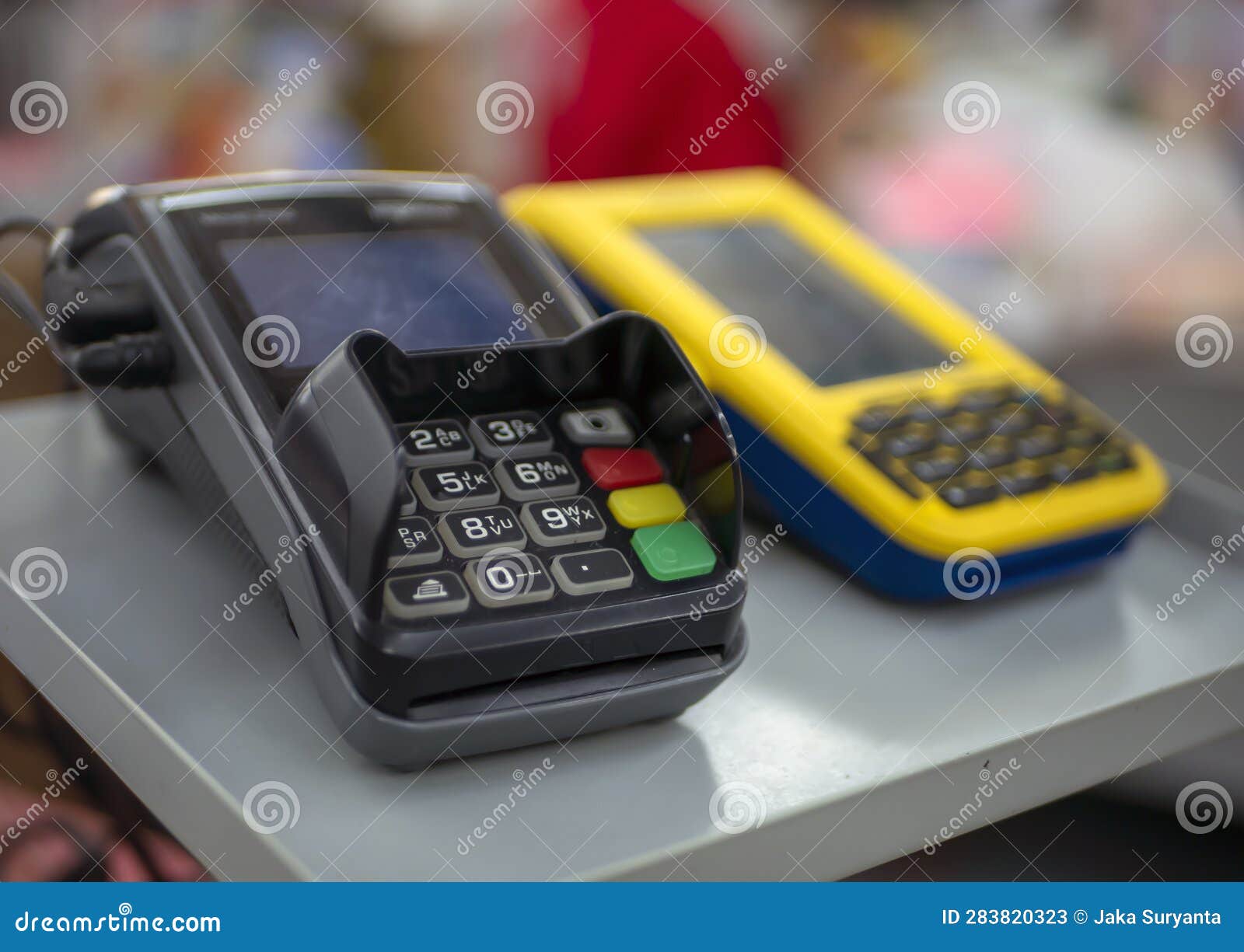 An EDC Machine or Electronic Data Capture Machine, Selected Focus. No ...