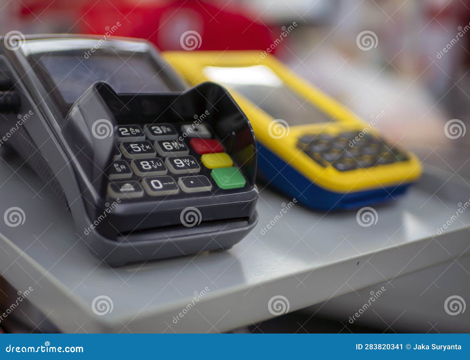 An EDC Machine or Electronic Data Capture Machine, Selected Focus. No ...