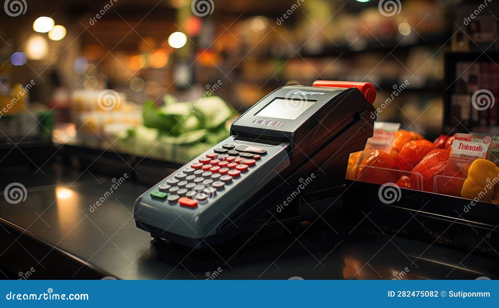 EDC Machine in the Supermarket Stock Illustration - Illustration of ...