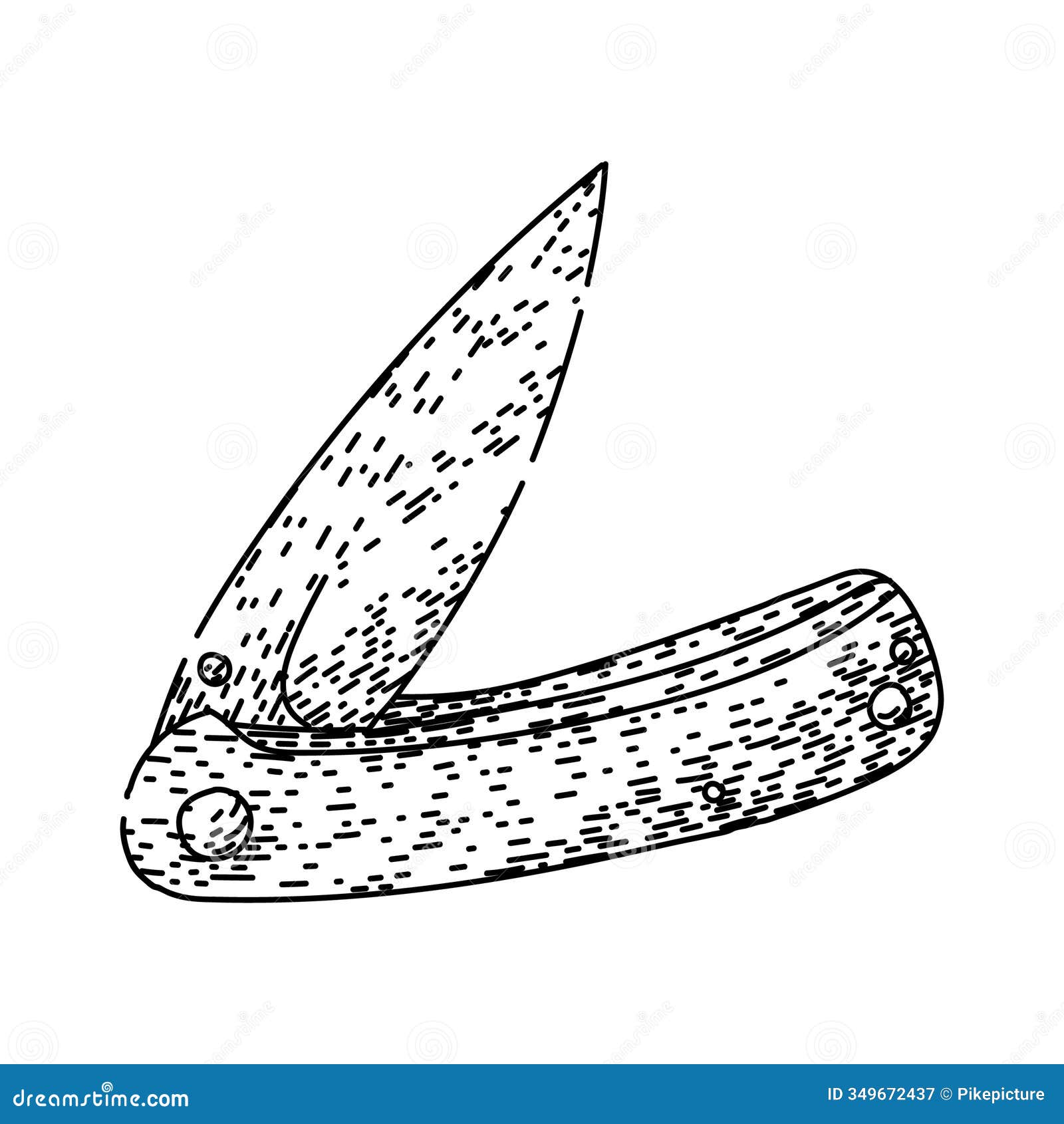 Edc Pocket Knife Sketch Hand Drawn Vector | CartoonDealer.com #349672437