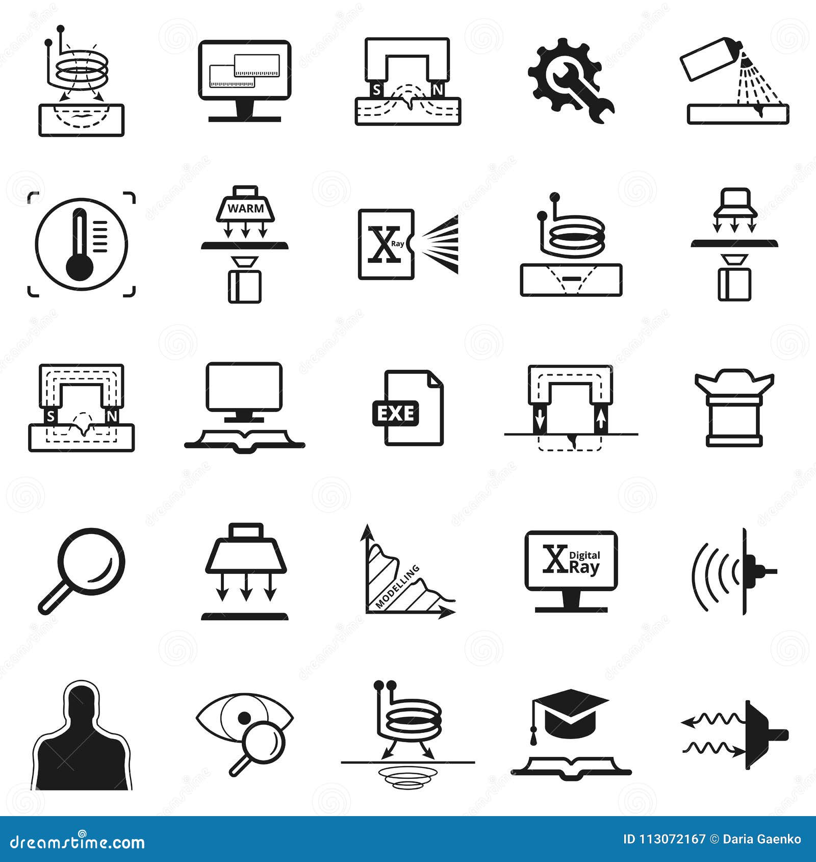 Eddy current pictogram. stock vector. Illustration of control - 113072167