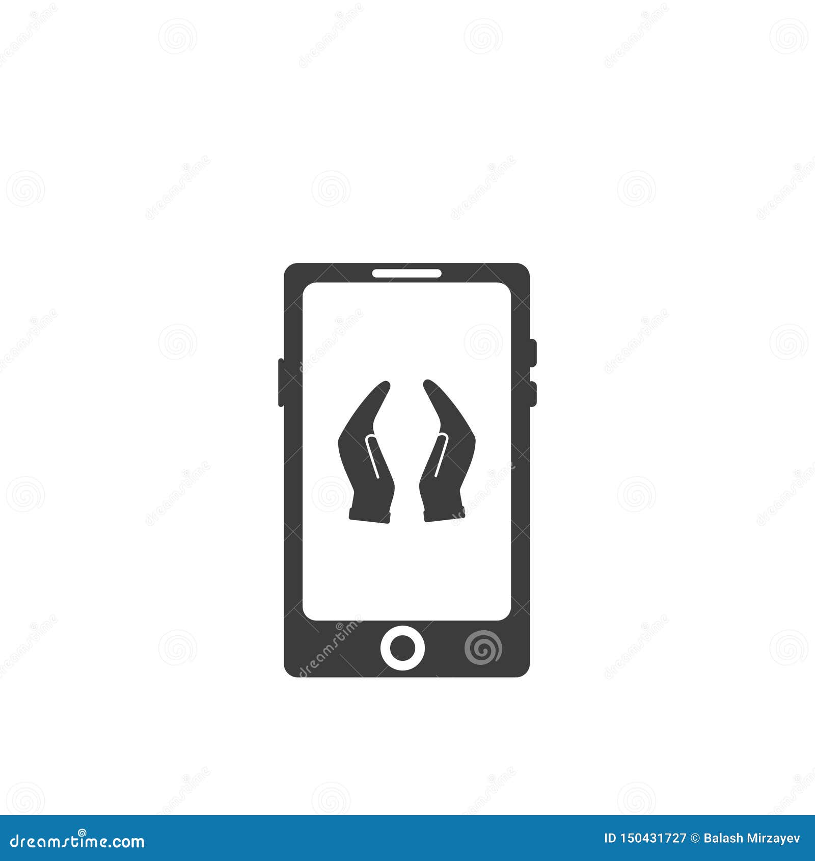 Prayer Hands in Smartphone Screen Icon. Stock Vector - Illustration of ...