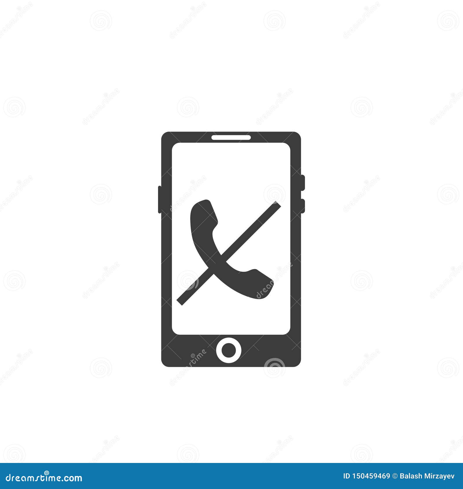 Smartphone or Phone End Call Icon. Stock Vector - Illustration of ...