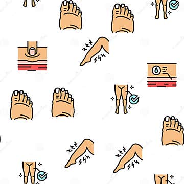 Edema Disease Symptom Vector Seamless Pattern Stock Vector ...