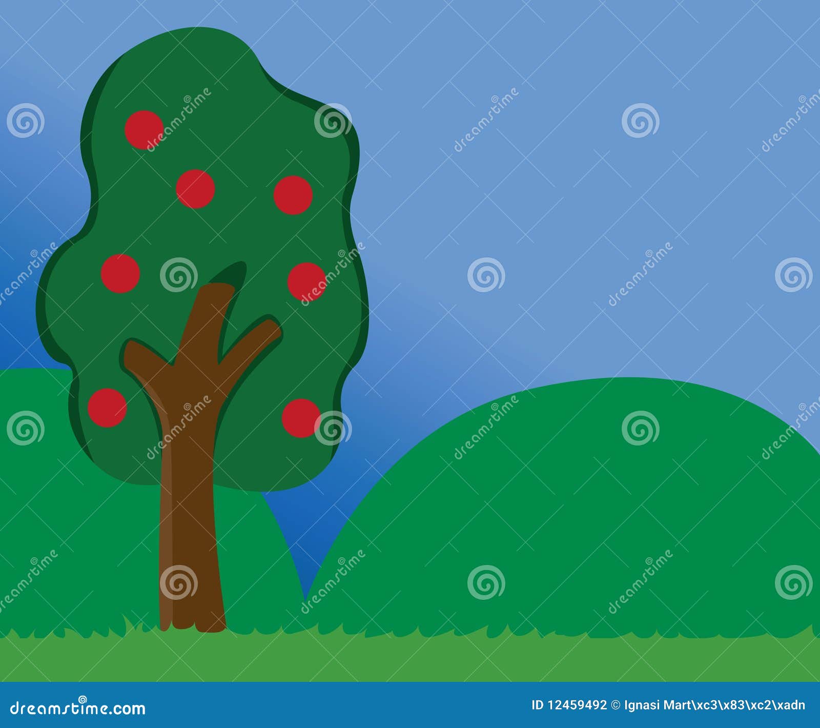 Eden stock illustration. Illustration of fruit, meadow - 12459492