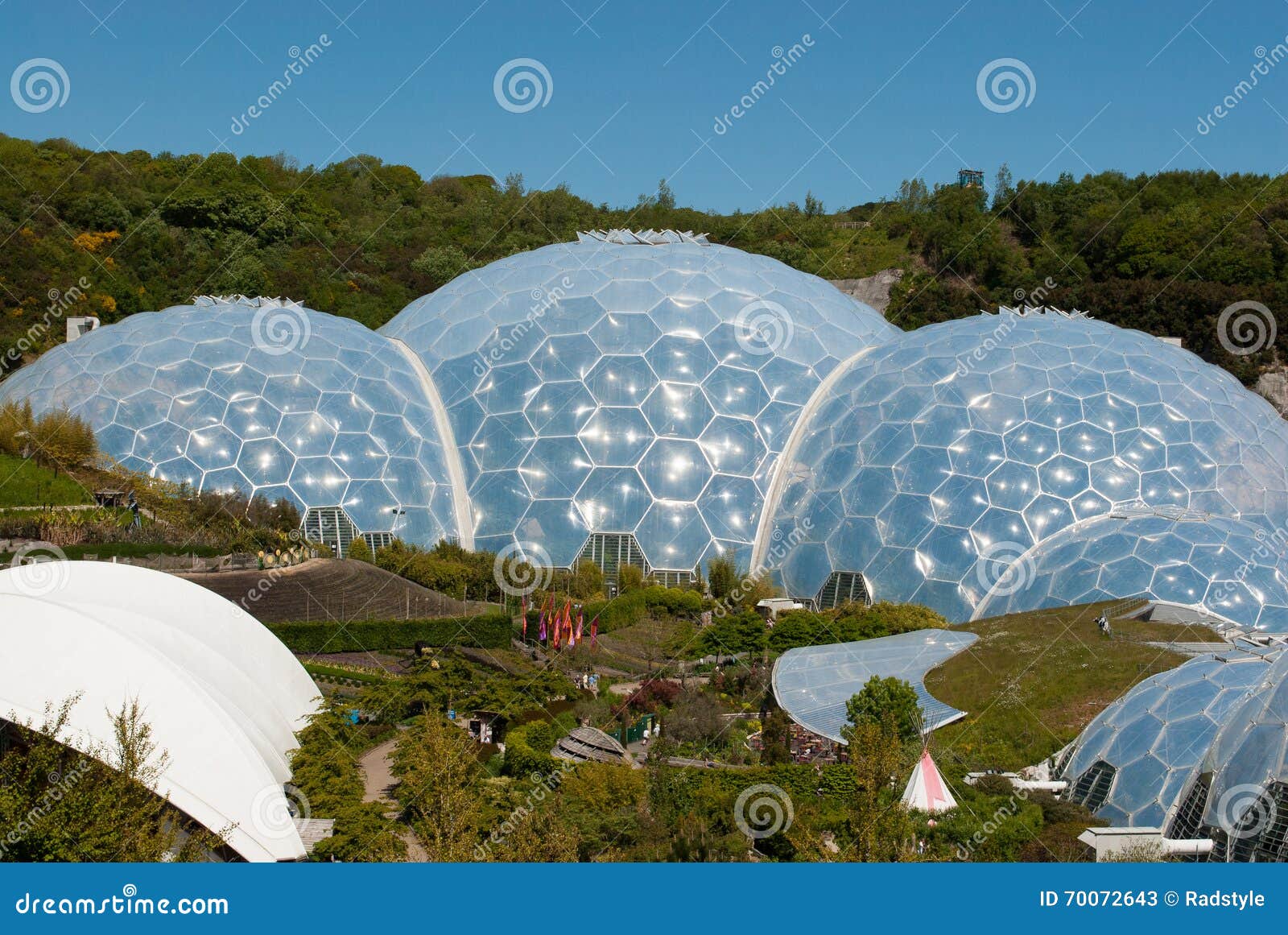 Eden Project Biomes with Dome Editorial Stock Photo - Image of cornwall ...