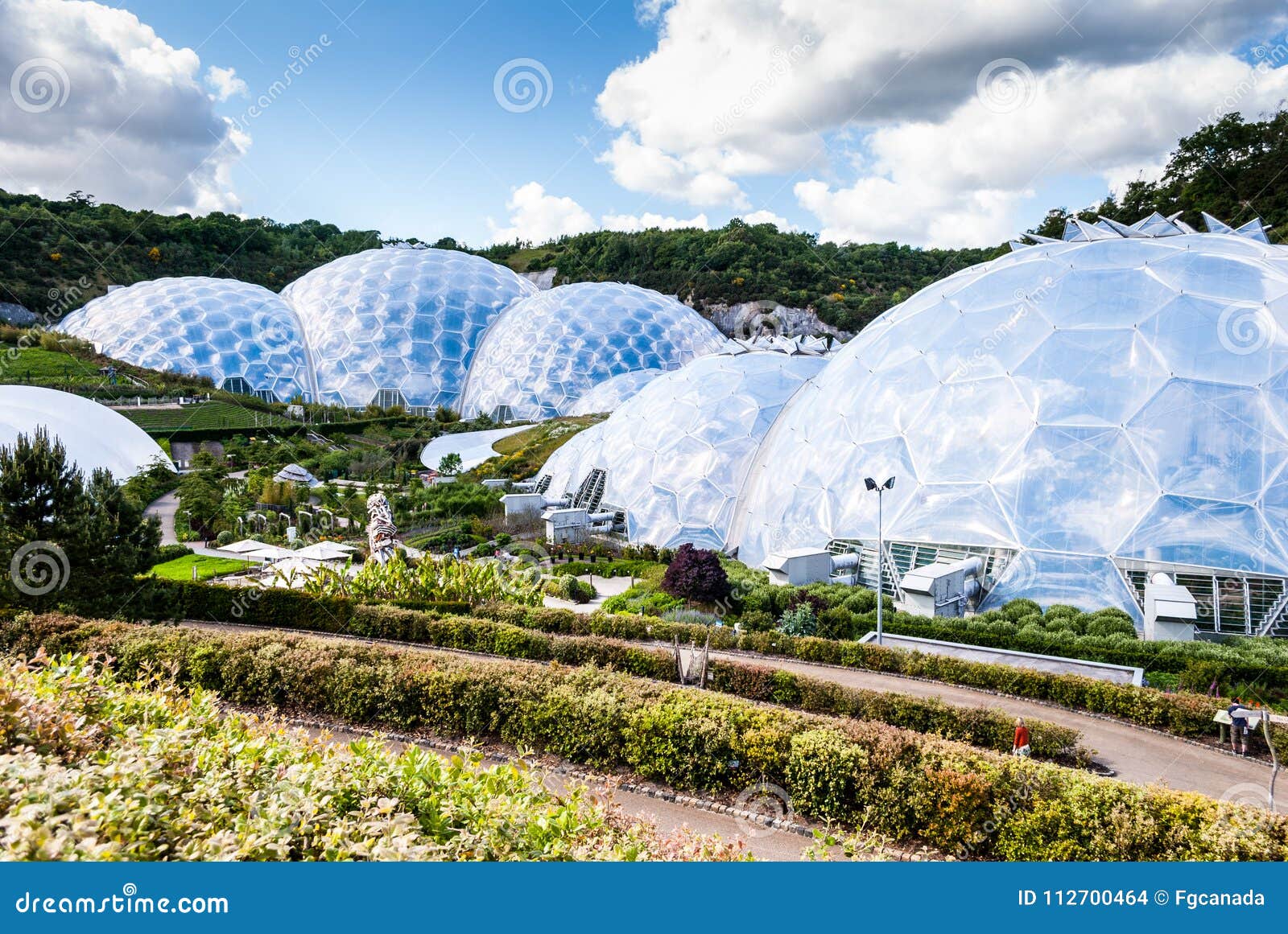 Panoramic View of the Geodesic Biome Domes at the Eden Project ...