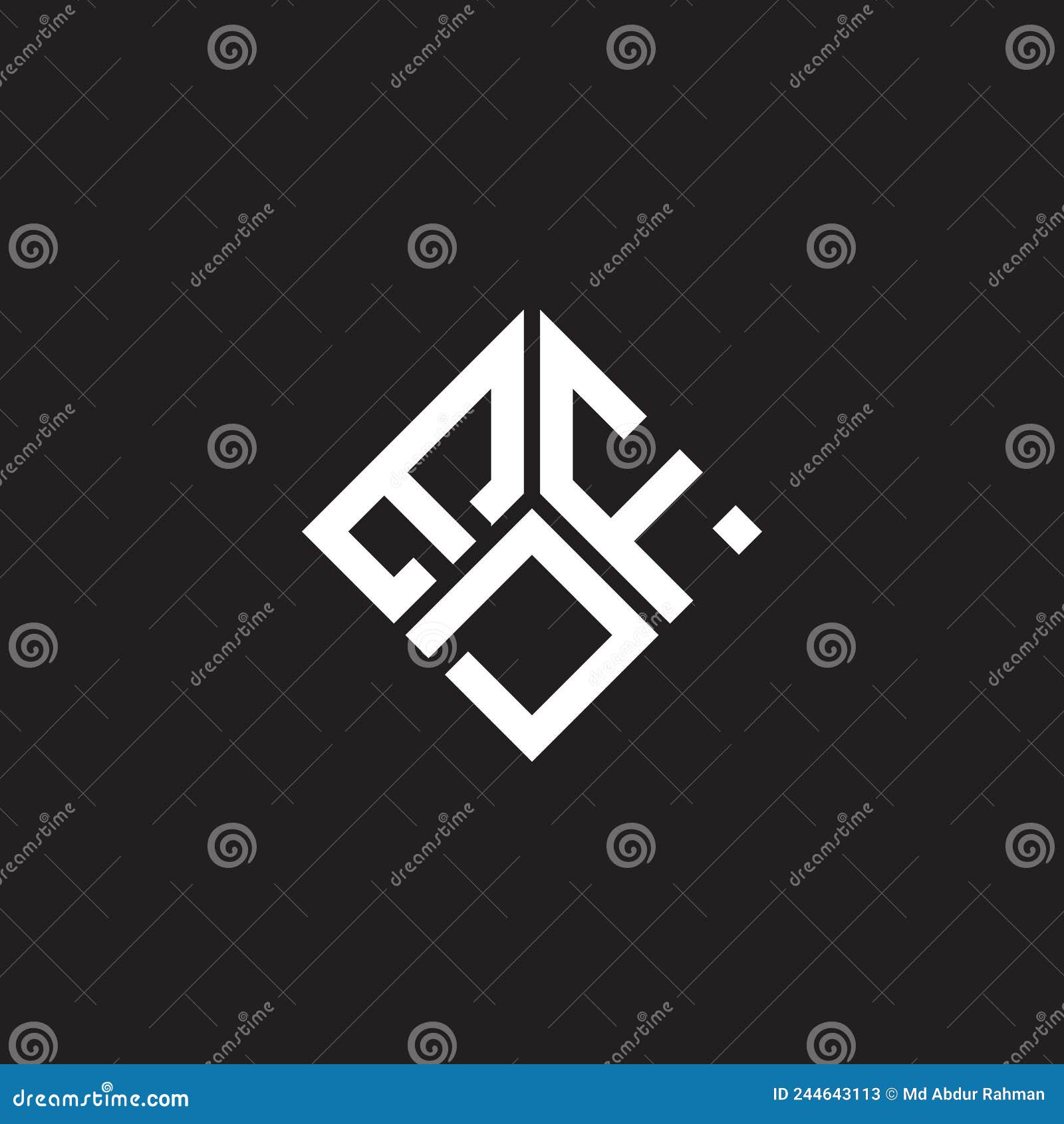 EDF Letter Logo Design on Black Background. EDF Creative Initials ...