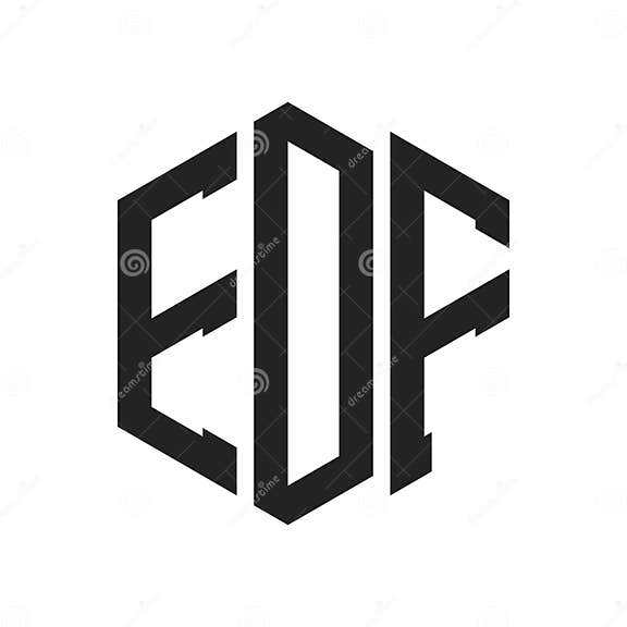 EDF Logo Design. Initial Letter EDF Monogram Logo Using Hexagon Shape ...