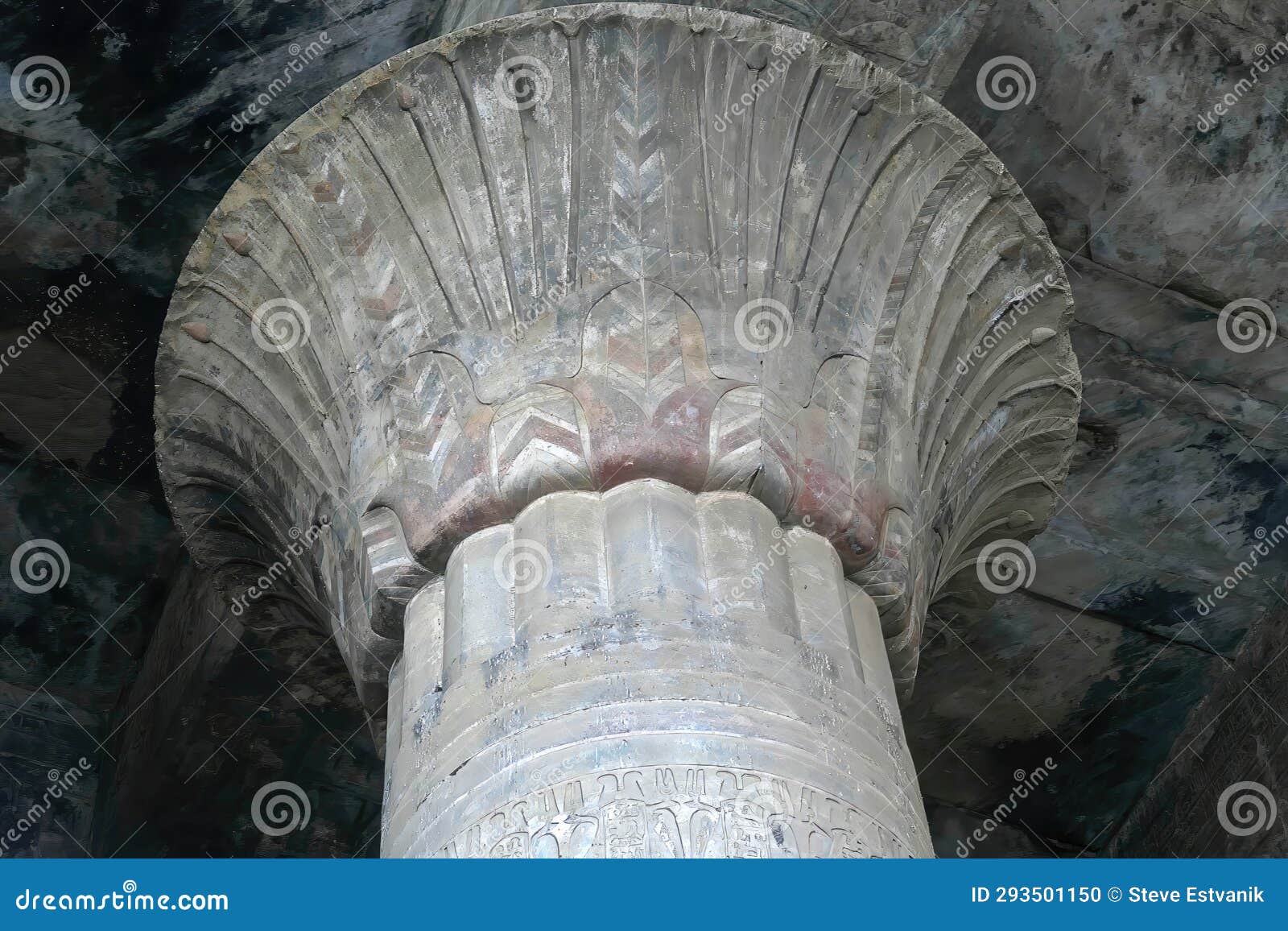 Massive Columns Inside Beautiful Egyptian Temple In Luxor With ...