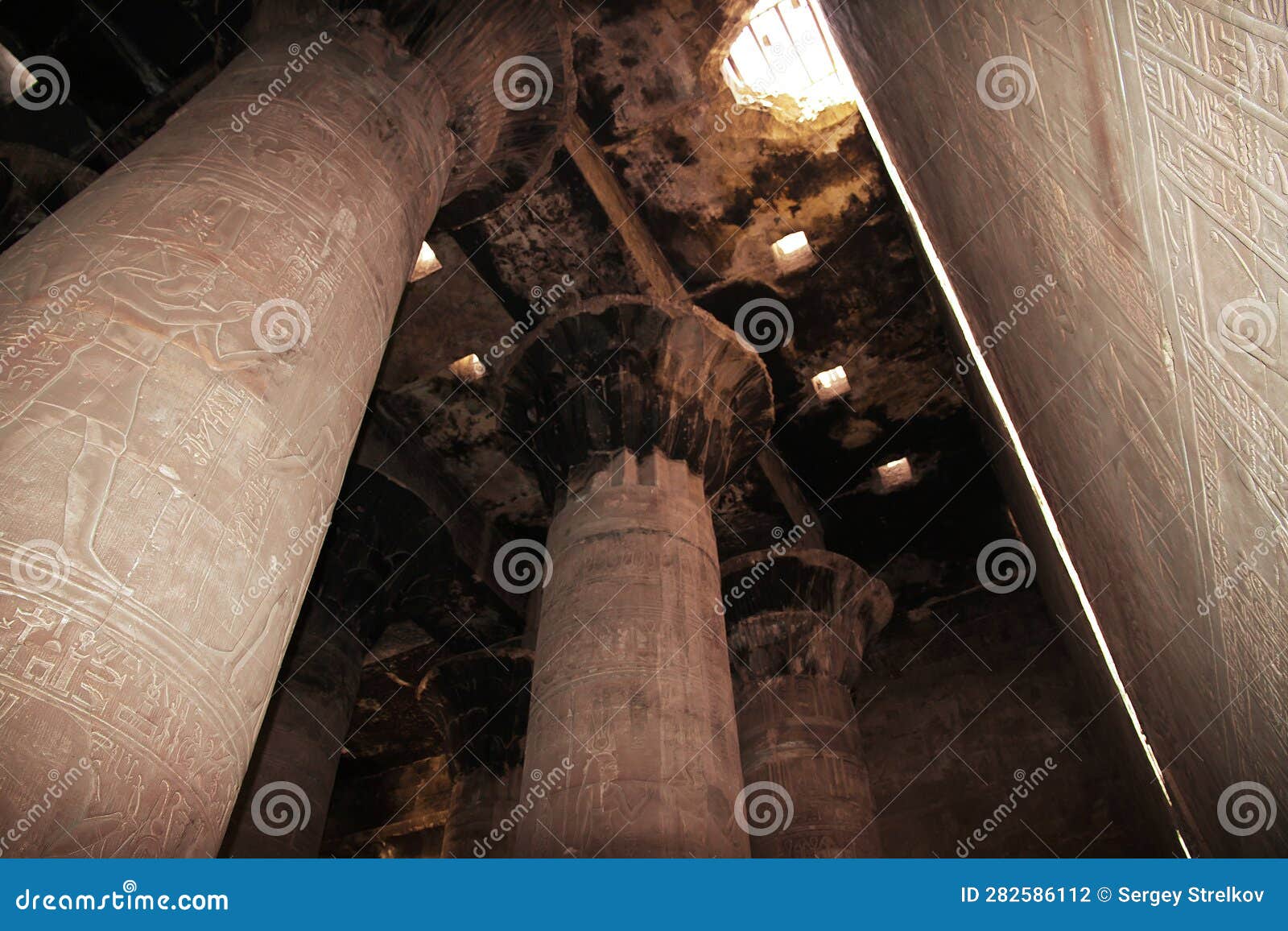 Edfu, Nile River, Egypt - 27 Feb 2017: Edfu Temple on the Nile River in ...