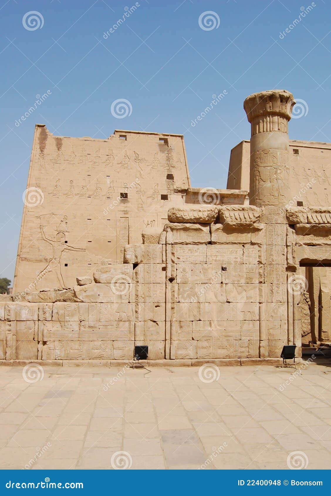 Edfu temple, Egypt stock photo. Image of carving, ancient - 22400948