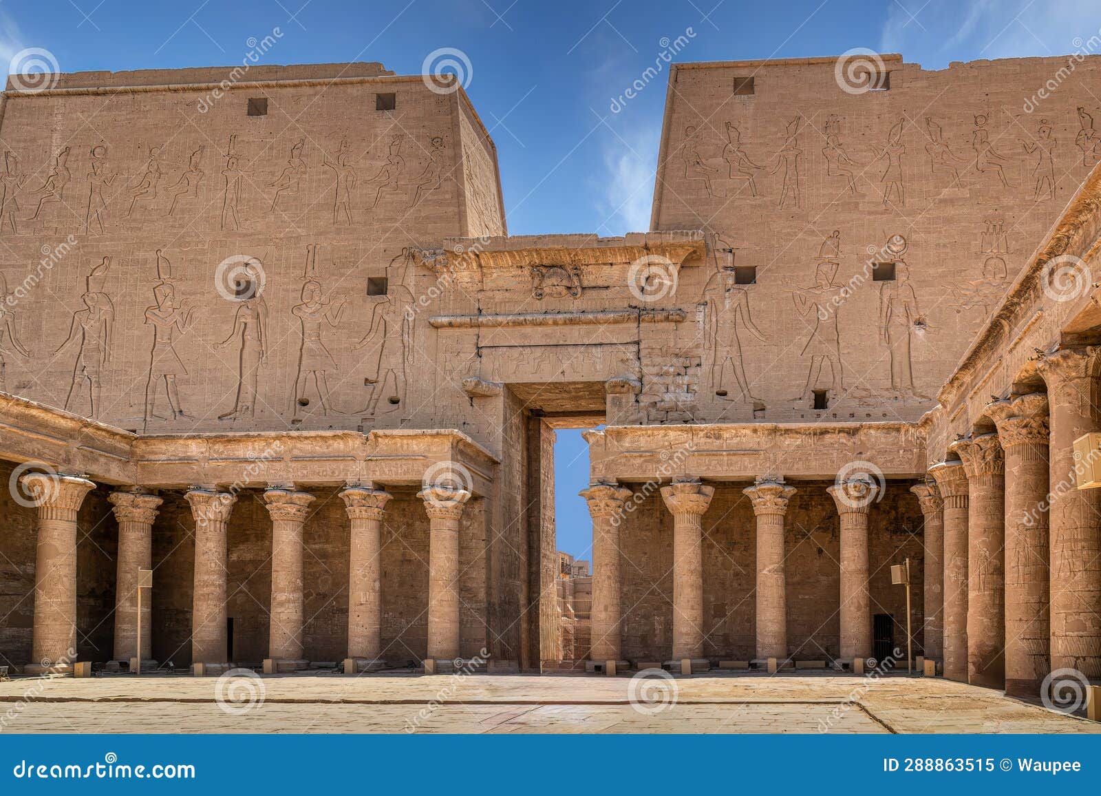 Temple of Horus, Edfu (Idfu, Edfou, Behdet), Egypt Stock Image - Image ...