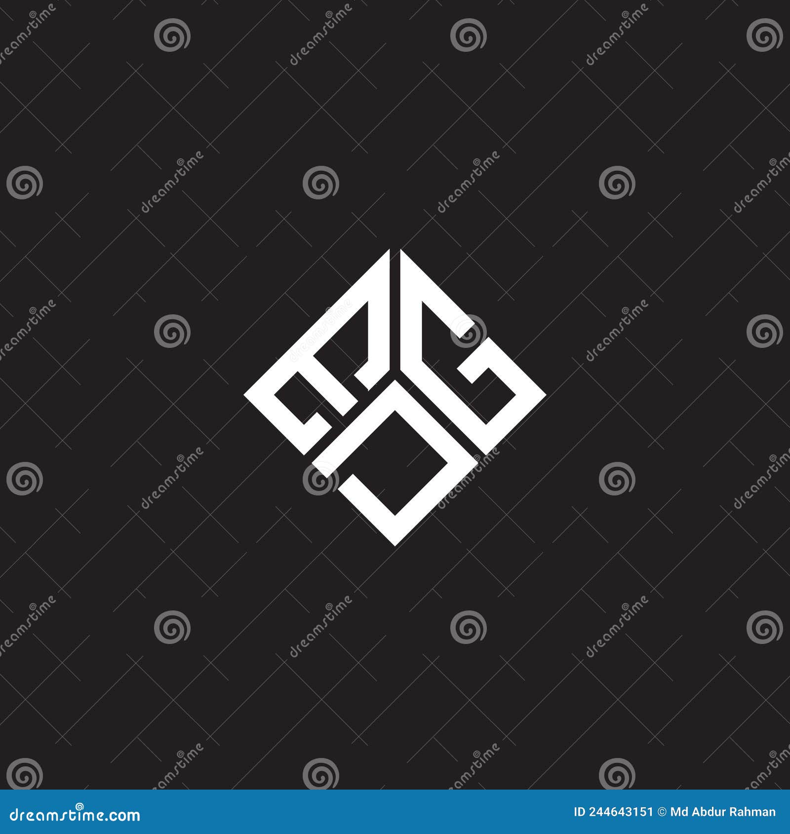 EDG Letter Logo Design on Black Background. EDG Creative Initials ...