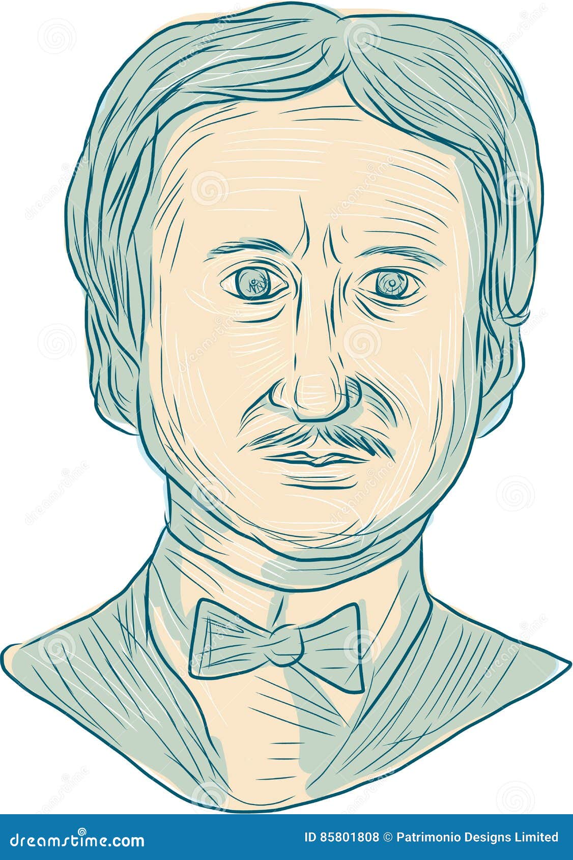 Edgar Allan Poe Writer Drawing Foto de archivo editorial - Ilustración ...