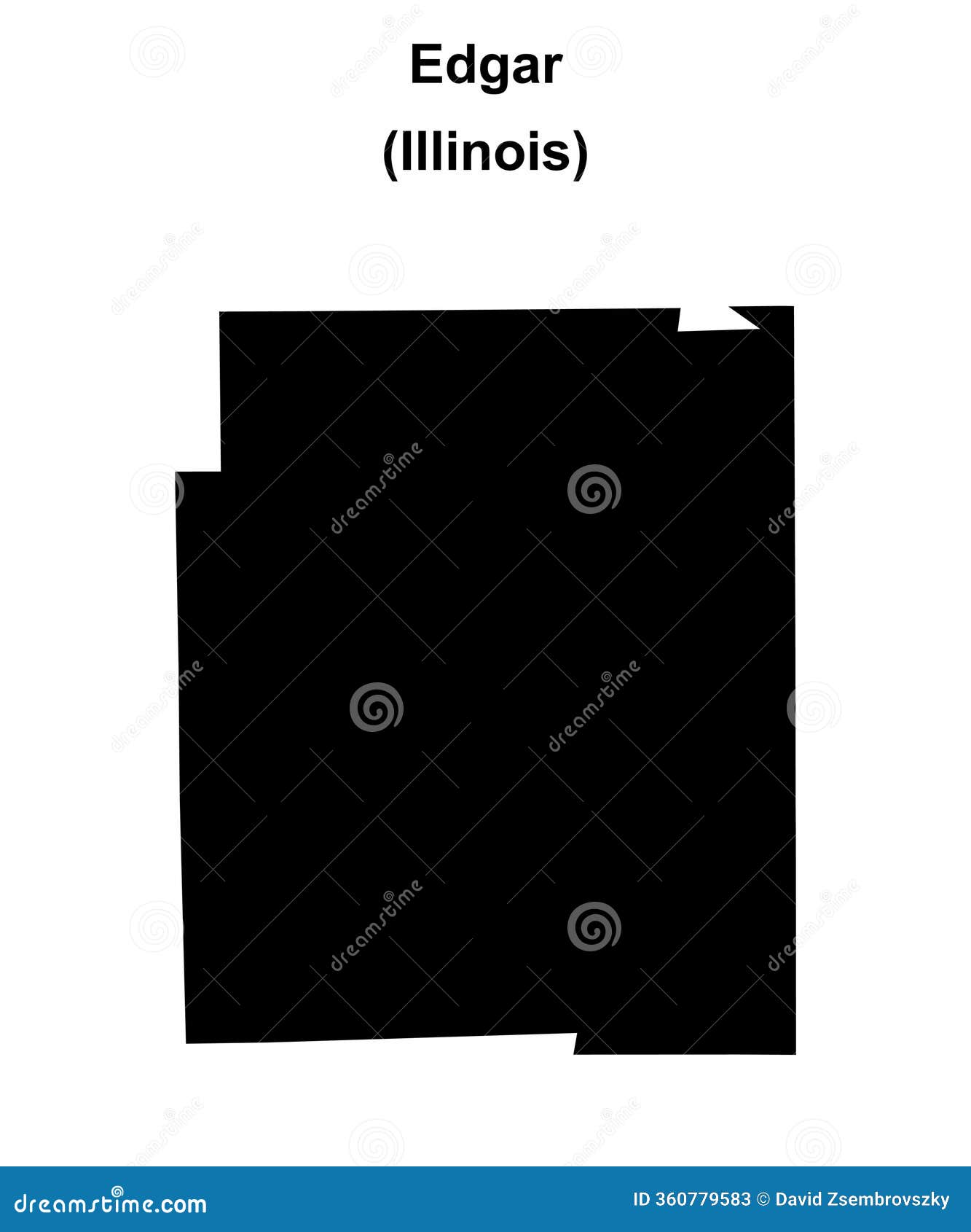 Map Of Edgar County In Illinois State On White Background. Single ...
